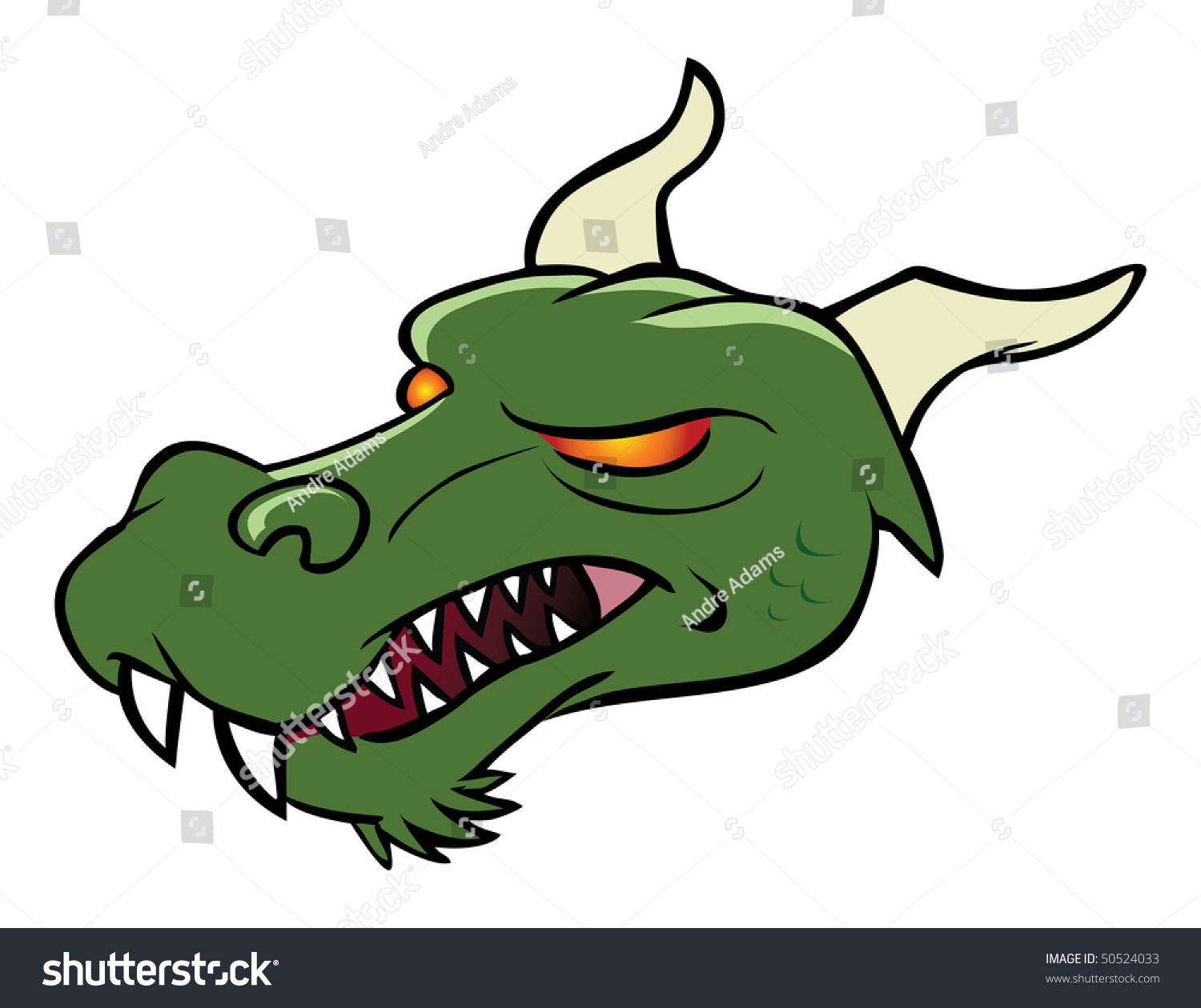 Cartoon Vector Illustration Dragon Head Stock Vector 50524033 ...