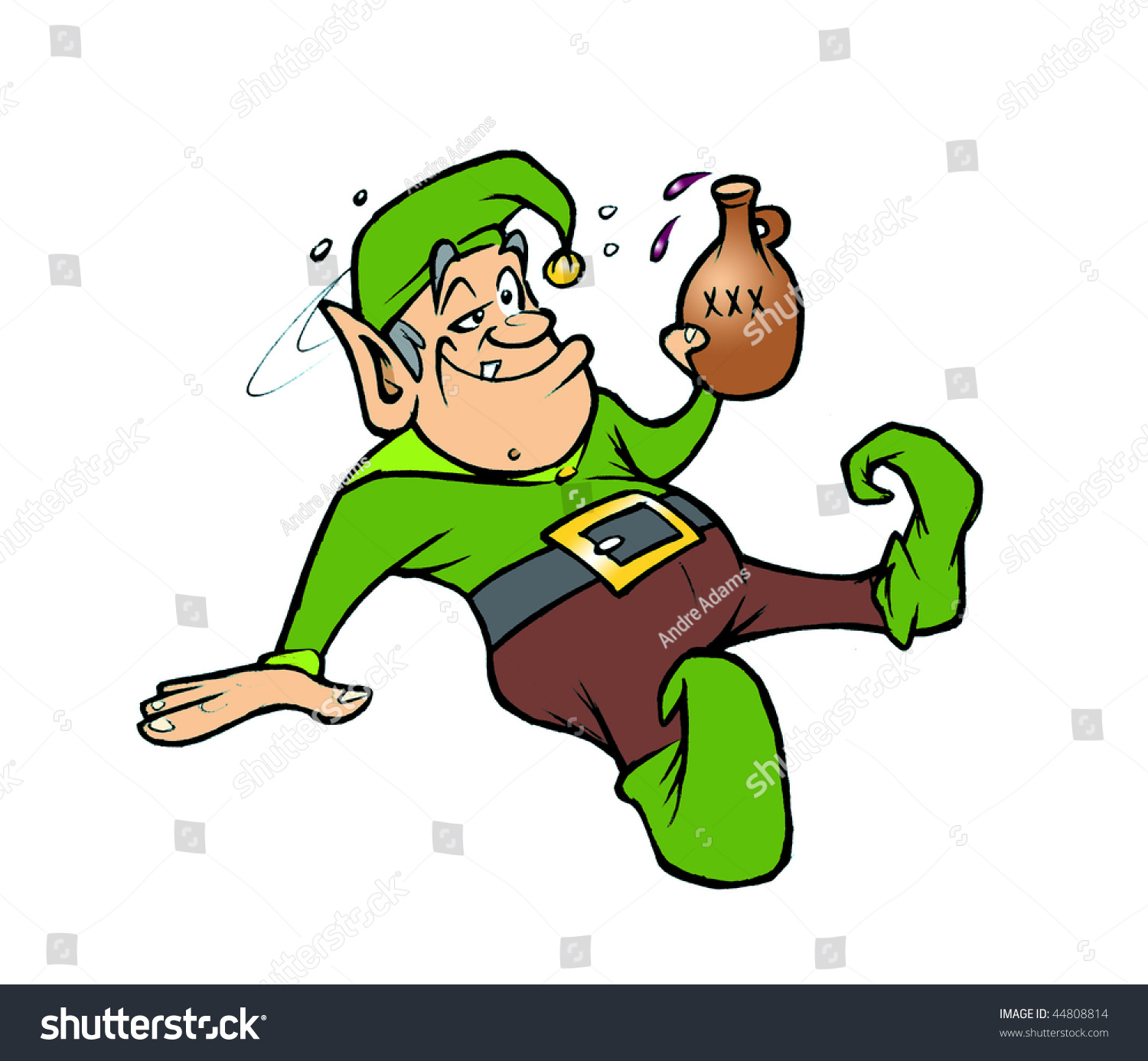 Cartoon Vector Illustration Drunk Elf - 44808814 : Shutterstock