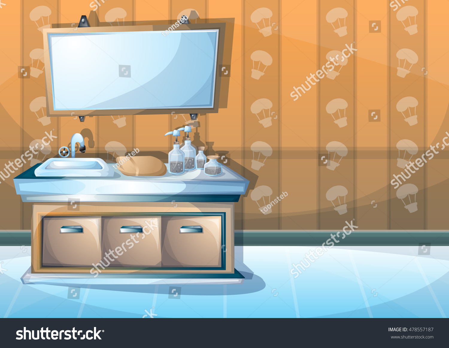 Cartoon Vector Illustration Interior Bathroom Separated Stock Vector ...