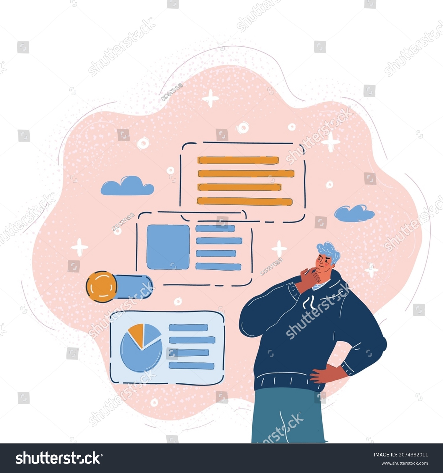 Cartoon Vector Illustration Solution Developer Solution Stock Vector ...