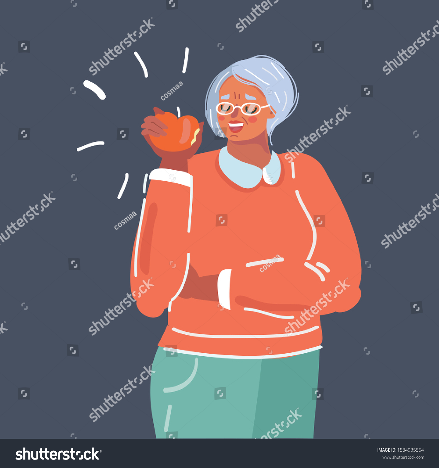 Cartoon Vector Illustration Woman Holding Big Stock Vector Royalty