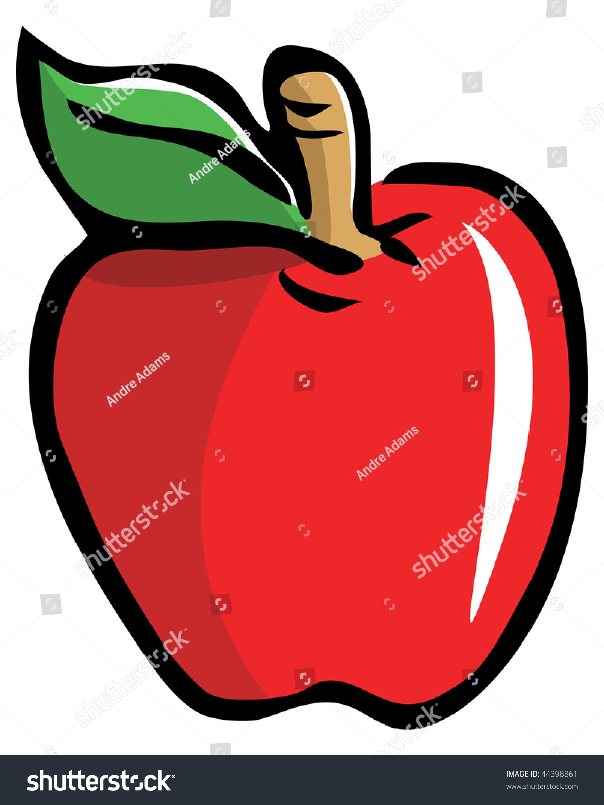 Cartoon Vector Illustration Red Apple Stock Vector (Royalty Free ...