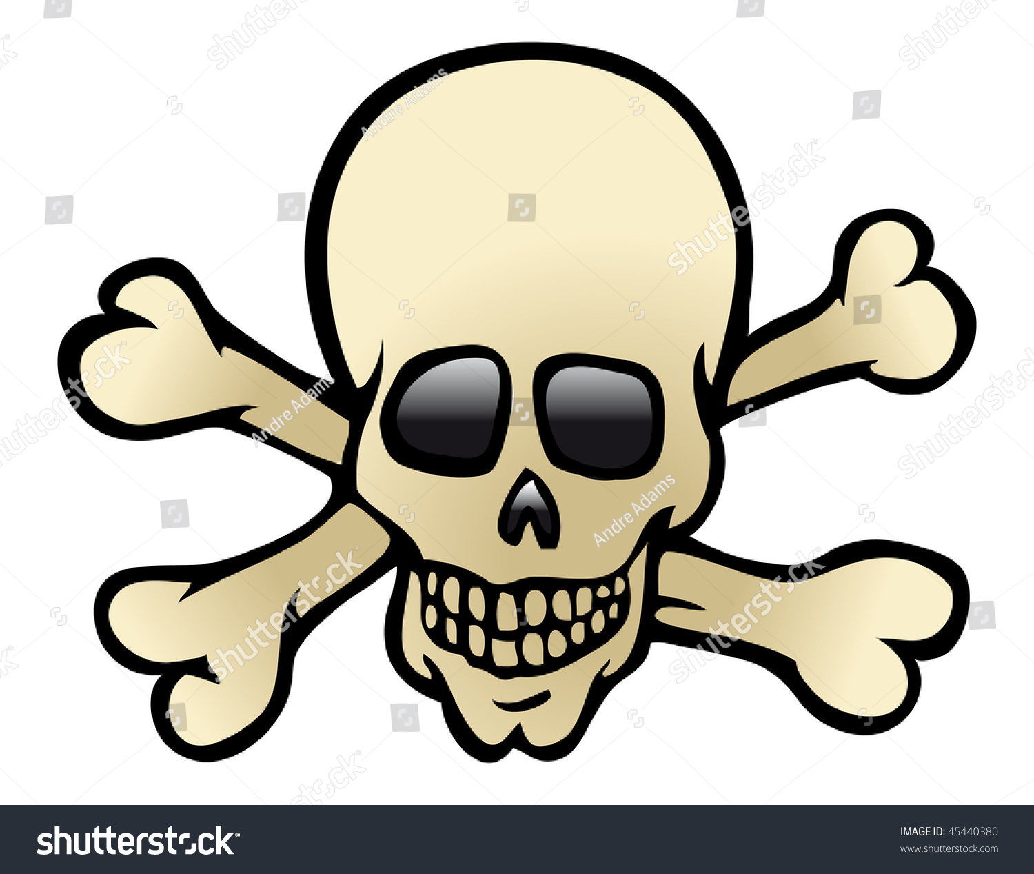 Cartoon Vector Illustration Skull Crossbones Stock Vector (Royalty Free ...