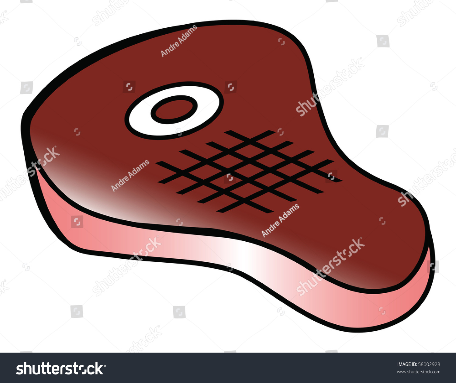 Cartoon Vector Illustration Steak Stock Vector 58002928 - Shutterstock