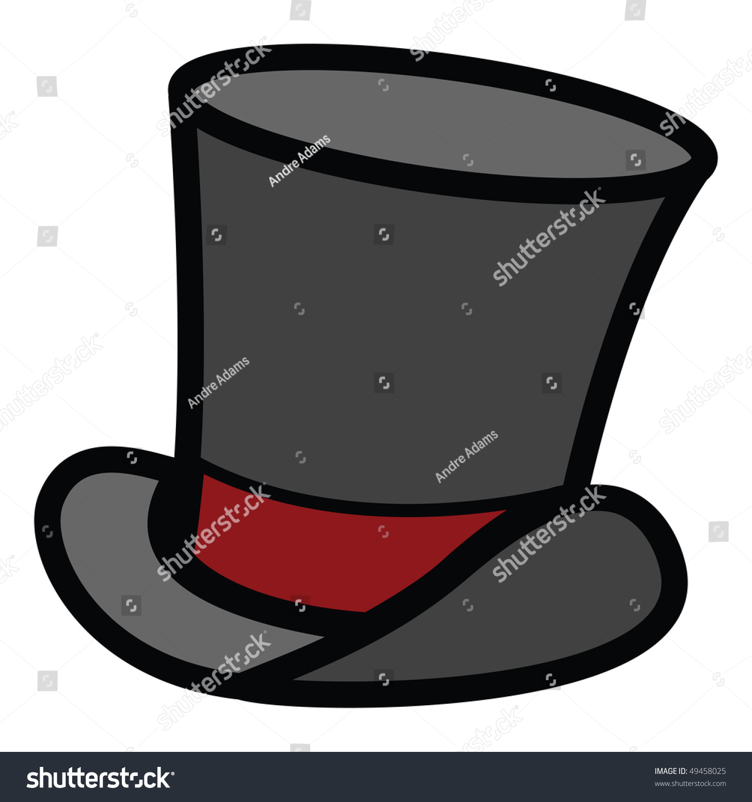 Cartoon Vector Illustration Top Hat - 49458025 : Shutterstock