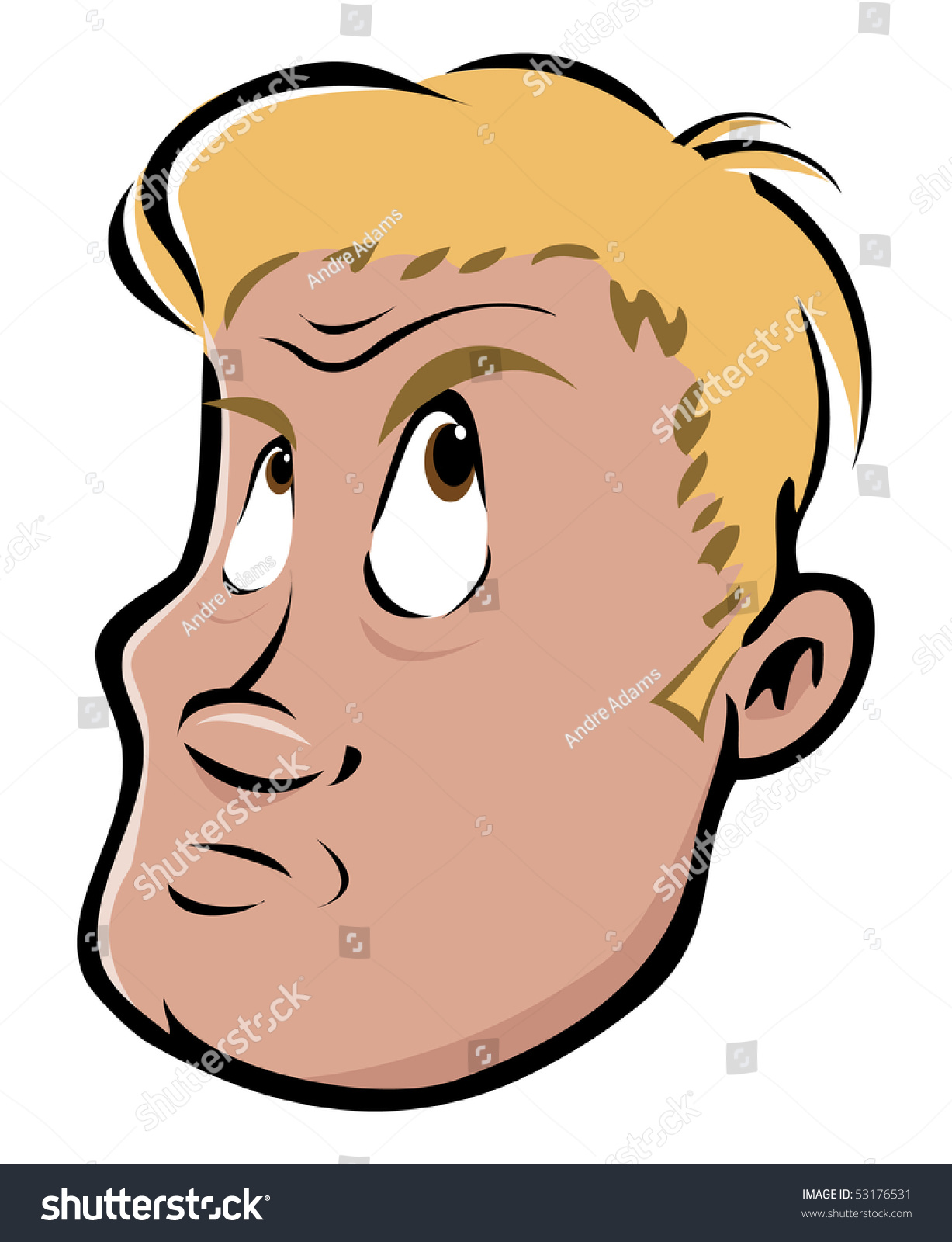Cartoon Vector Illustration Wondering Expression Man Stock Vector ...