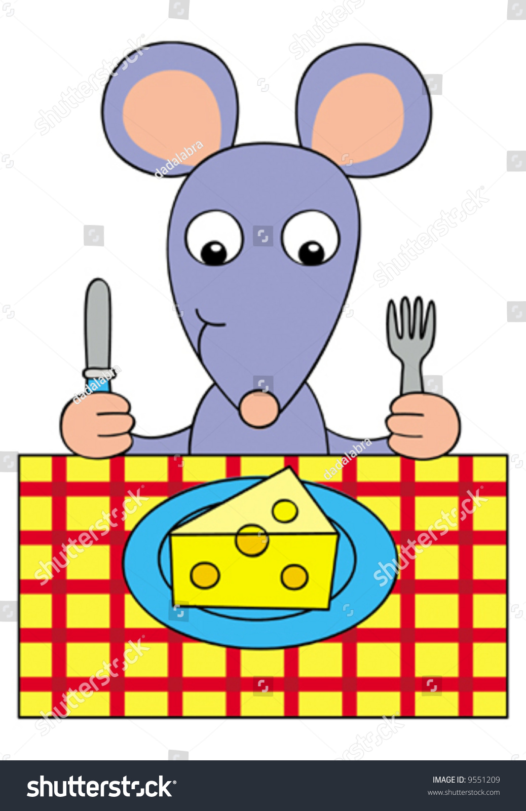 Cartoon Vector Mouse Eating Lunch Stock Vector (Royalty Free) 9551209