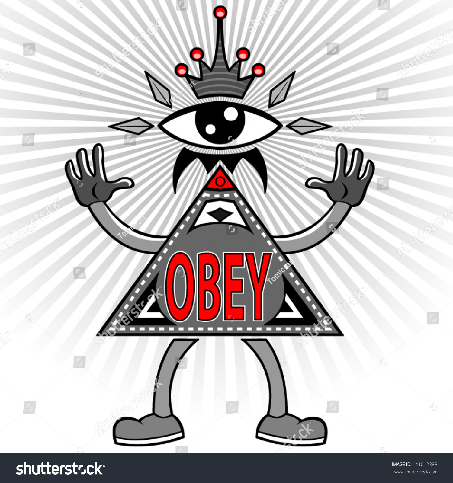 Vektor Stok Cartoon Vector New World Order Pyramid (Tanpa Royalti ...