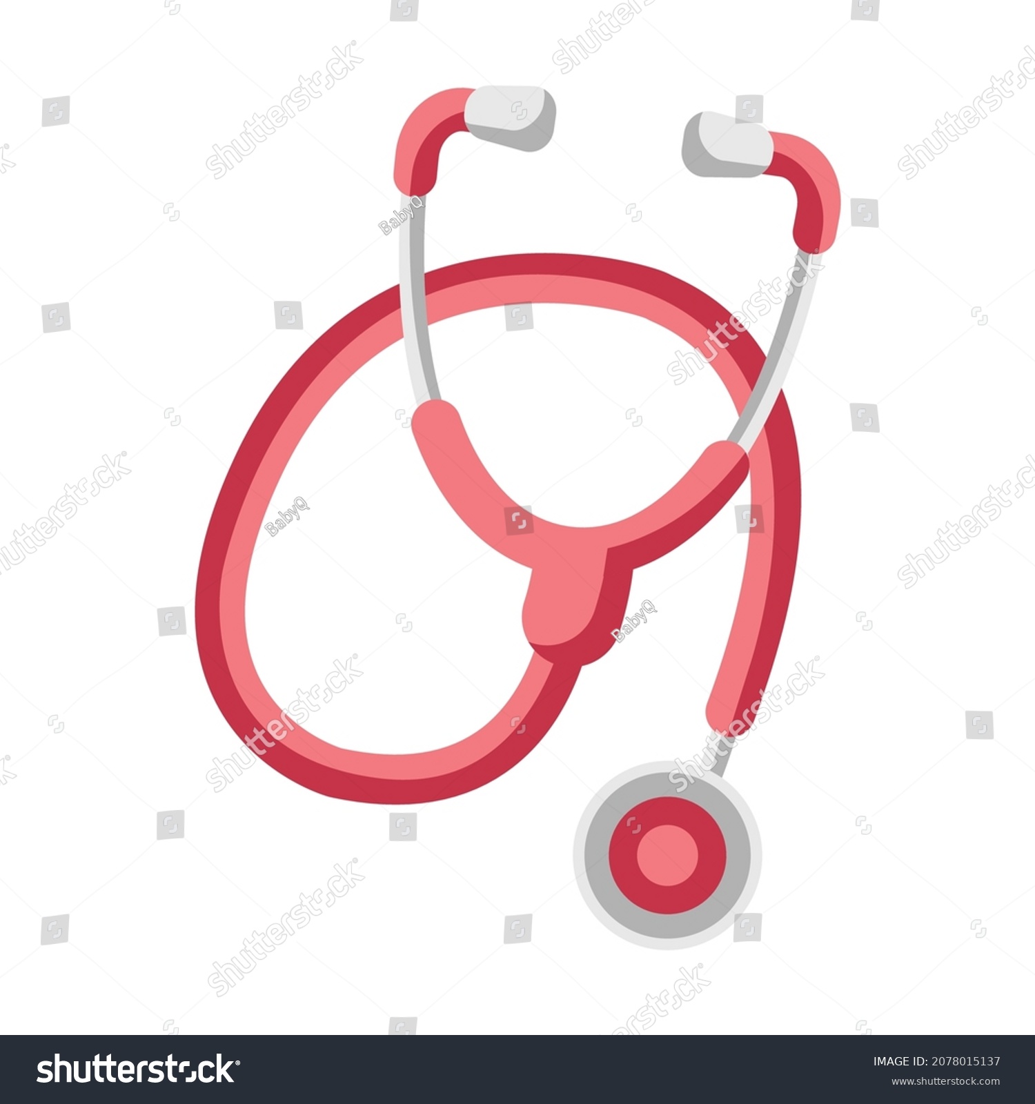 Cartoon Vector Object Doctors Stethoscope Stock Vector (Royalty Free ...