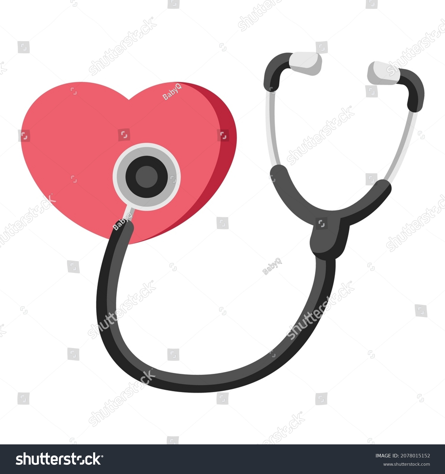 Cartoon Vector Object Doctors Stethoscope Stock Vector (Royalty Free ...