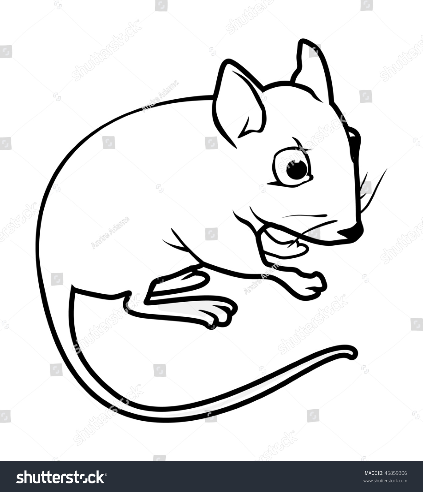 Cartoon Vector Outline Illustration Mouse Stock Vector 45859306 ...