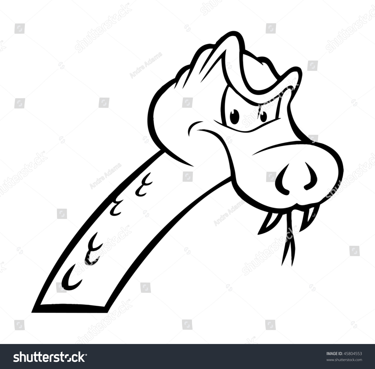 Cartoon Vector Outline Illustration Serpent Stock Vector (Royalty Free ...