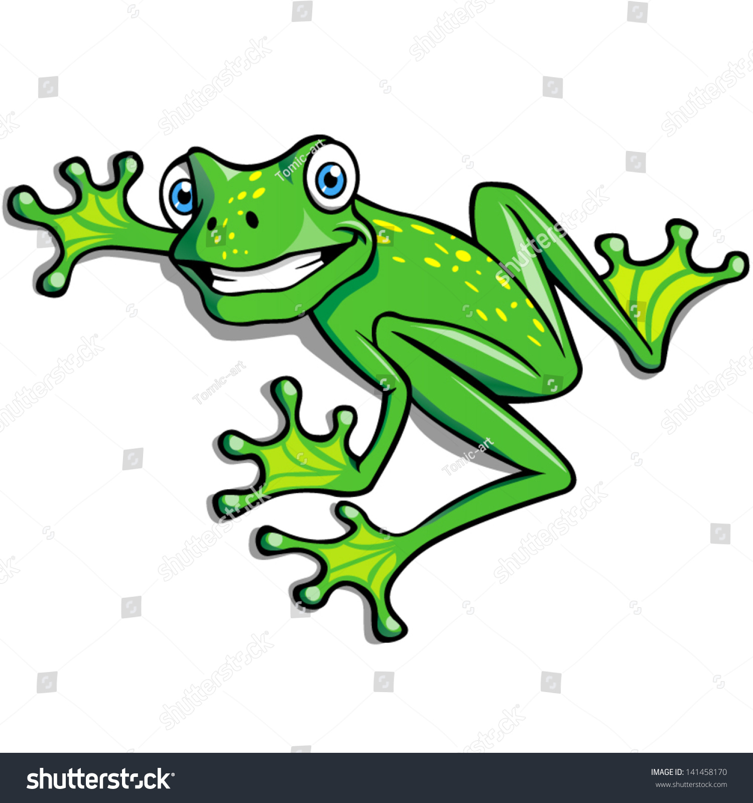 Cartoon Vector Smiling Frog Stock Vector (Royalty Free) 141458170