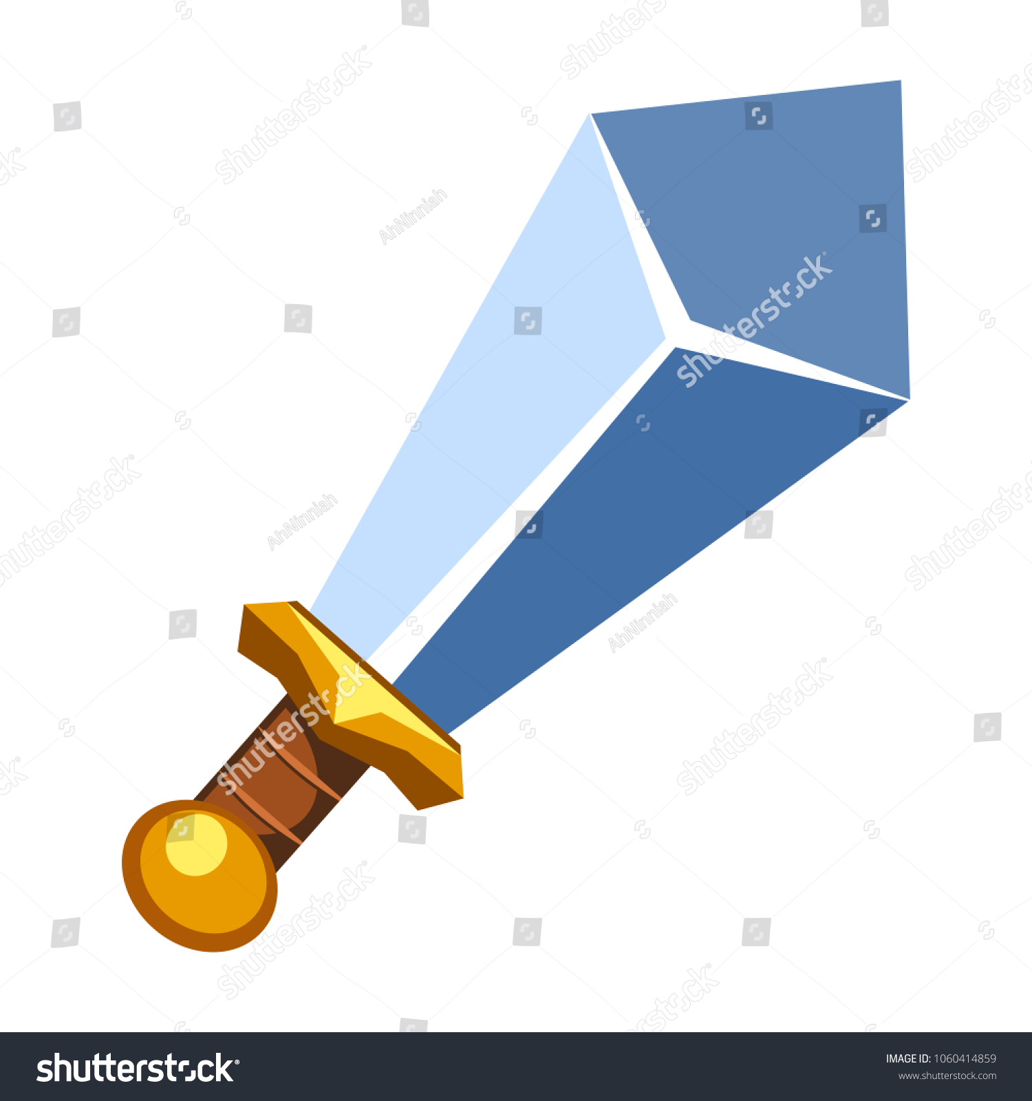 Cartoon Vector Sword Icon Stock Vector (Royalty Free) 1060414859 ...