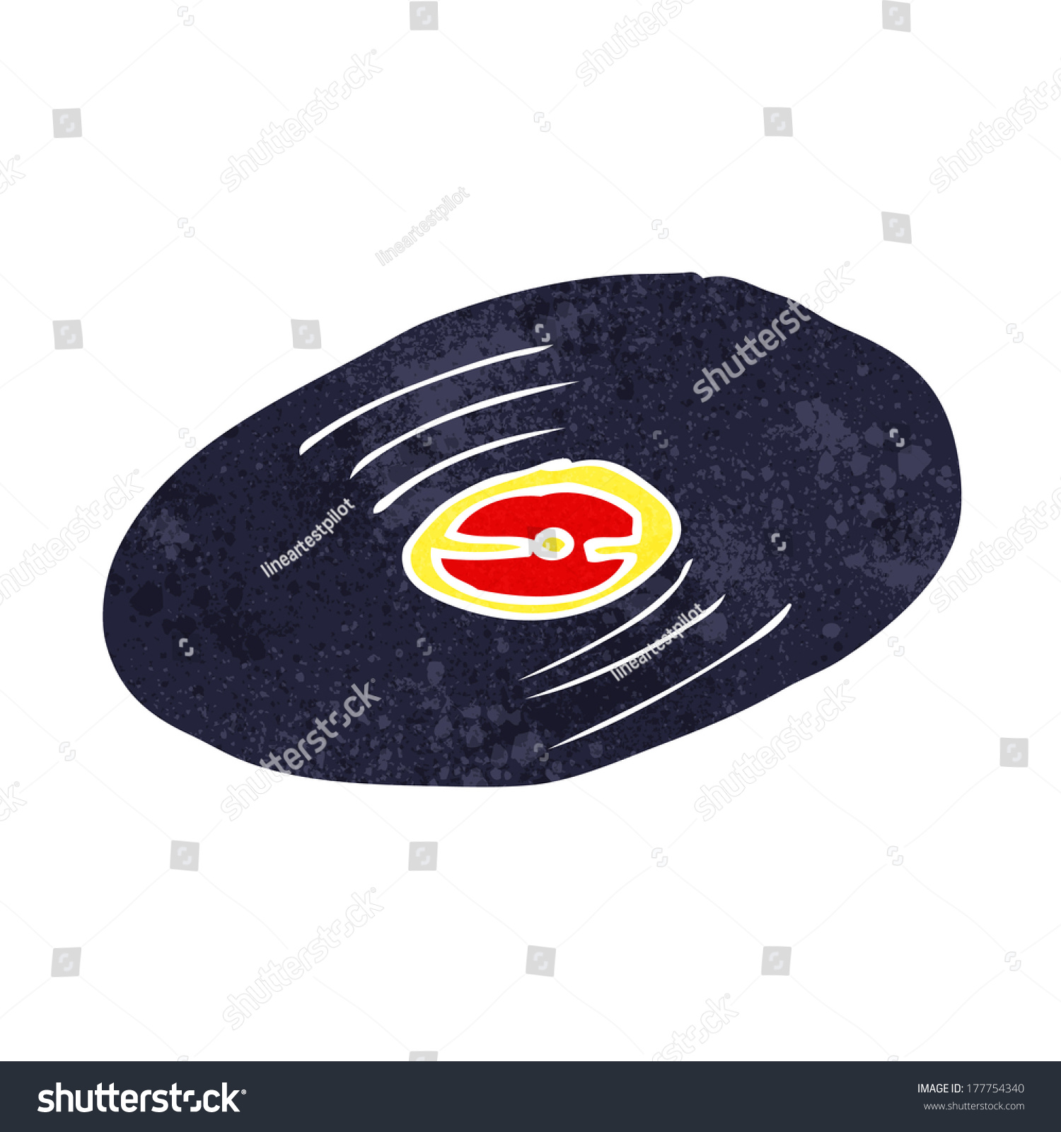 Cartoon Vinyl Record Stock Vector (Royalty Free) 177754340 | Shutterstock