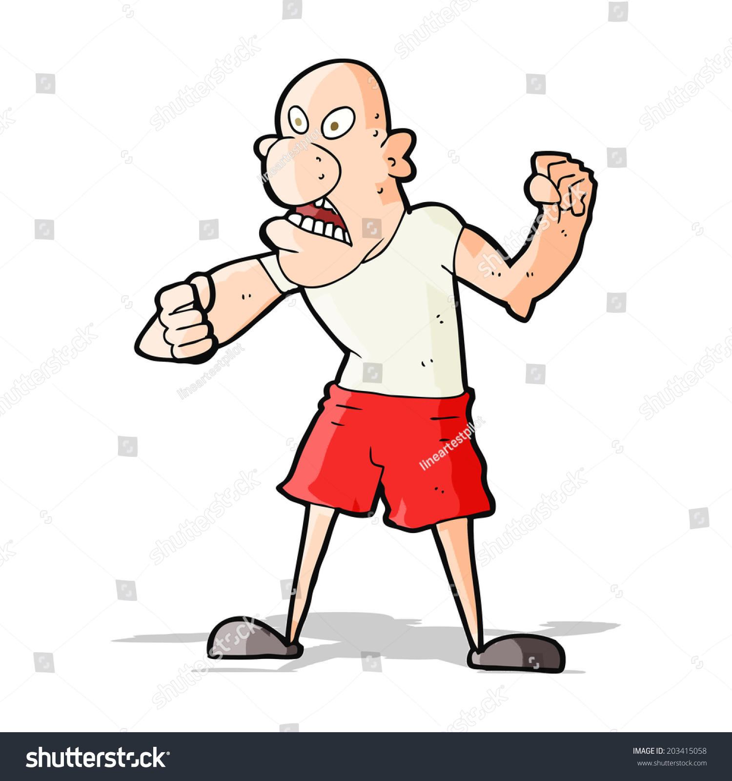 Cartoon Violent Man Stock Vector (Royalty Free) 203415058 | Shutterstock