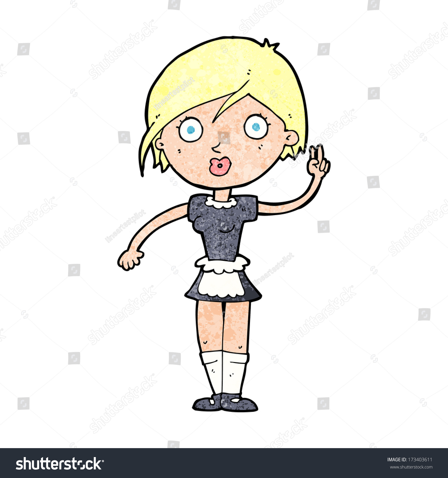 Cartoon Waitress Making Hand Gesture Stock Vector (Royalty Free ...