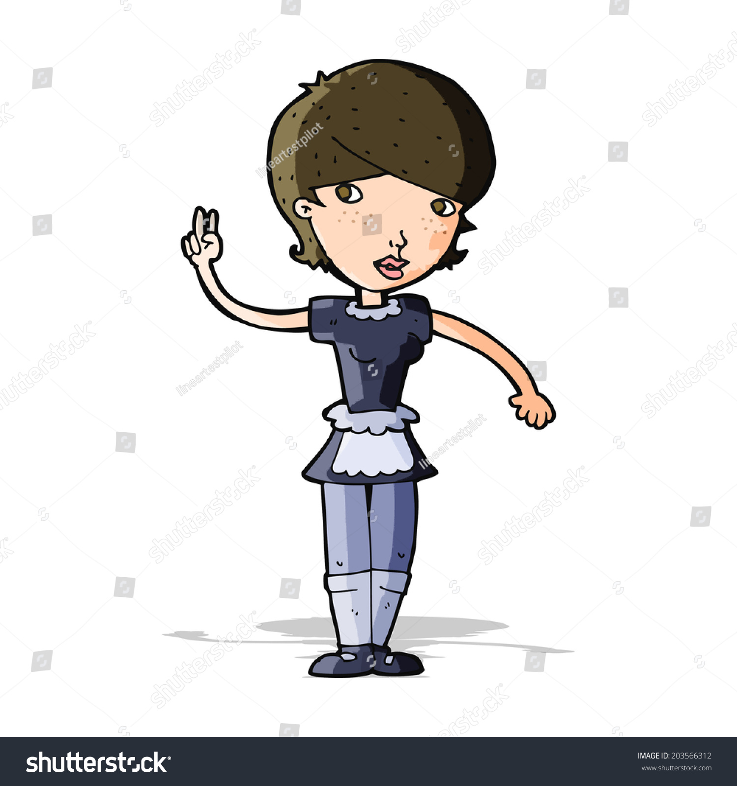 Cartoon Waitress Taking Order Stock Vector (Royalty Free) 203566312 ...