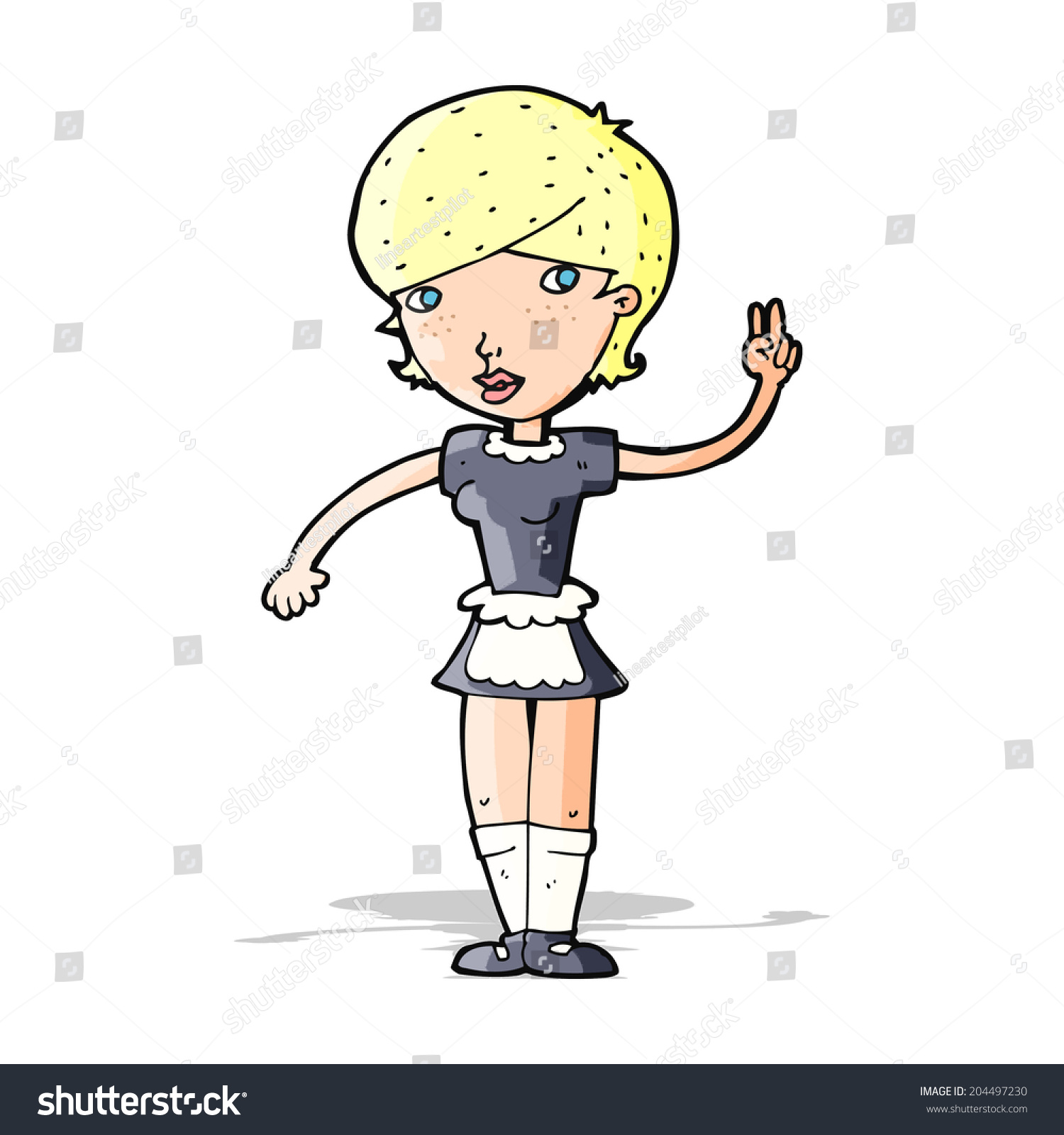 Cartoon Waitress Taking Order Stock Vector (Royalty Free) 204497230 ...