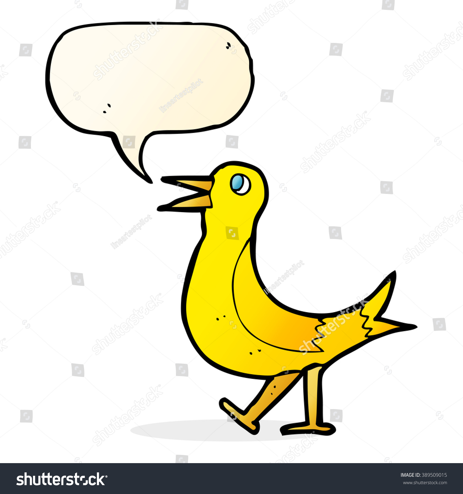Cartoon Walking Bird Speech Bubble Stock Vector (Royalty Free ...