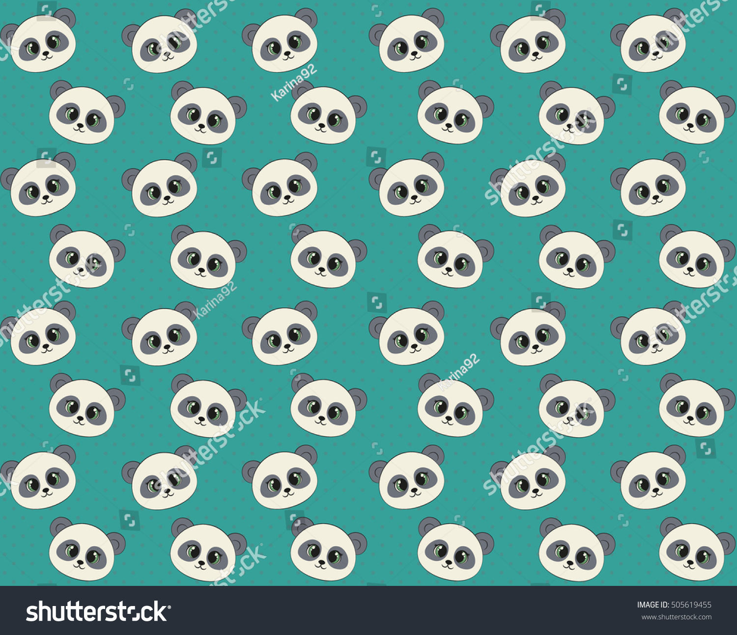 Cartoon Wallpaper Seamless Panda Pattern Dots Stock Vector (Royalty ...