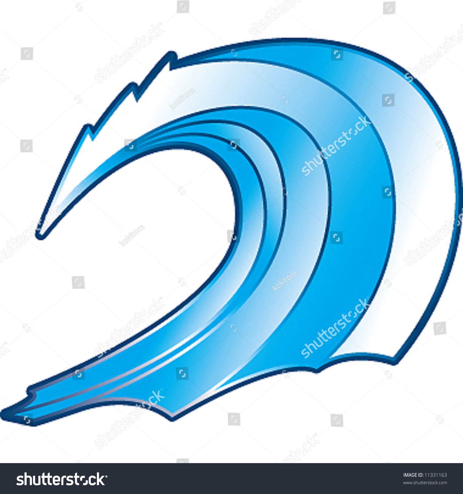 Cartoon Wave Illustration Stock Vector 11331163 - Shutterstock
