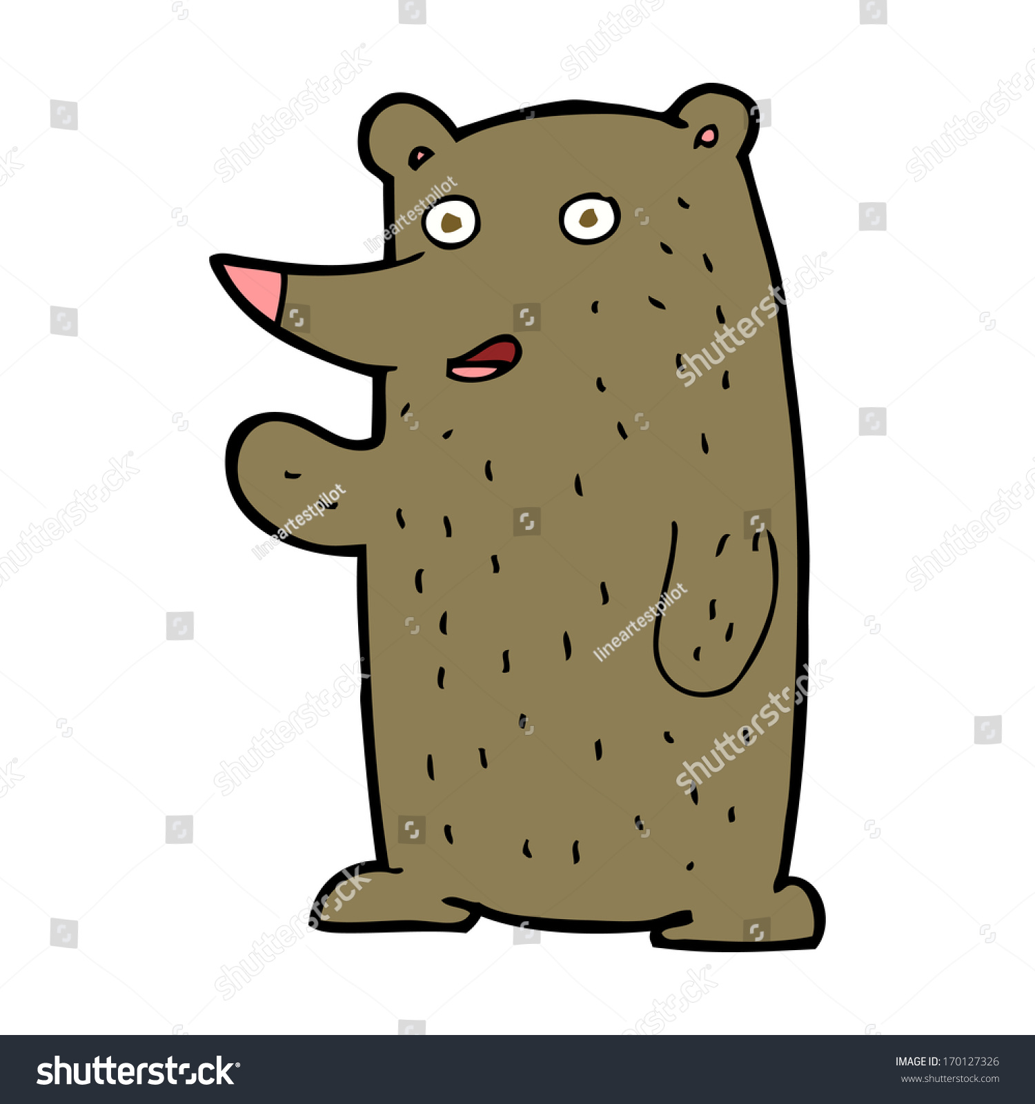Cartoon Waving Bear Stock Vector (Royalty Free) 170127326