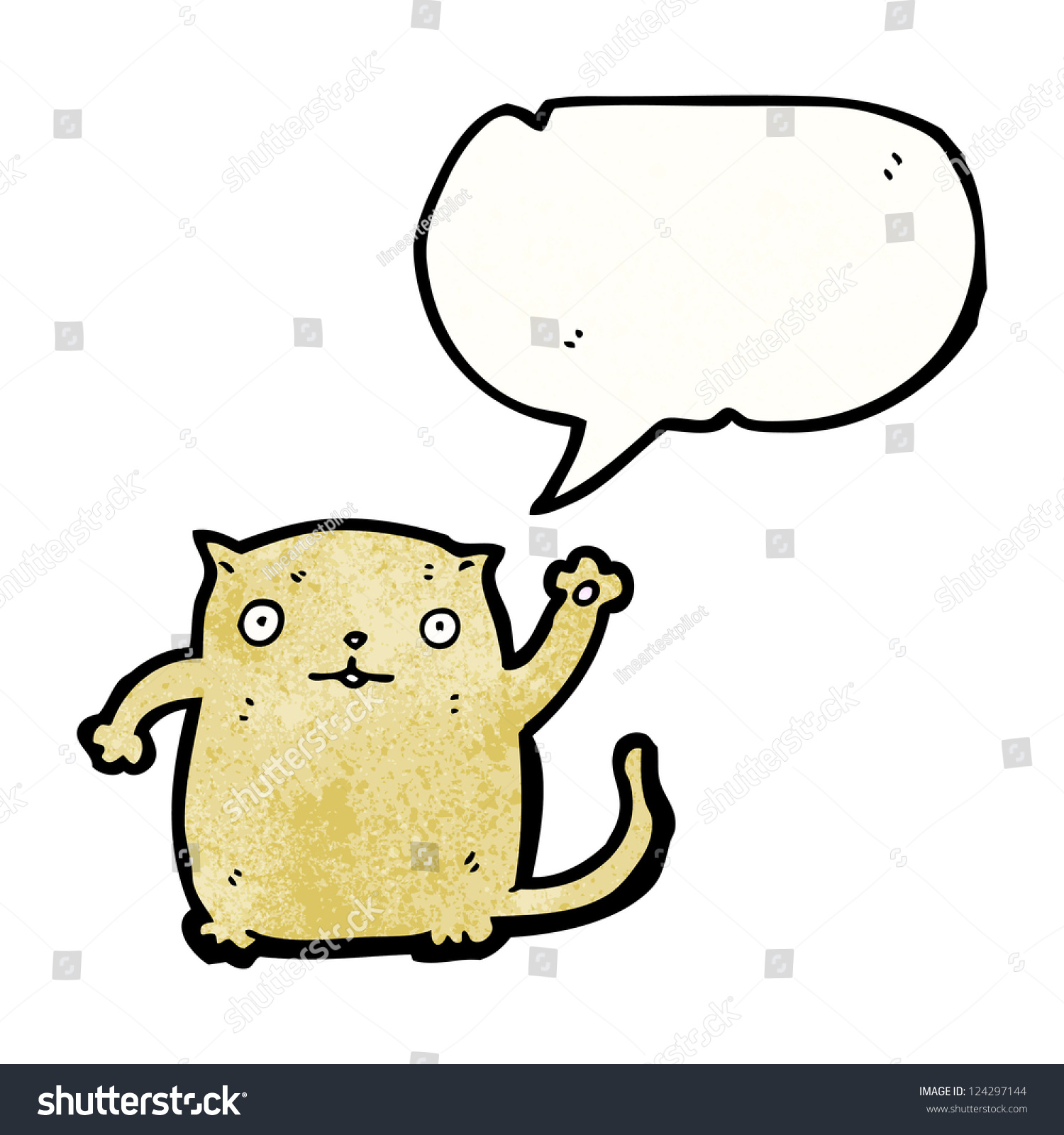 Cartoon Waving Cat Stock Vector (Royalty Free) 124297144 | Shutterstock