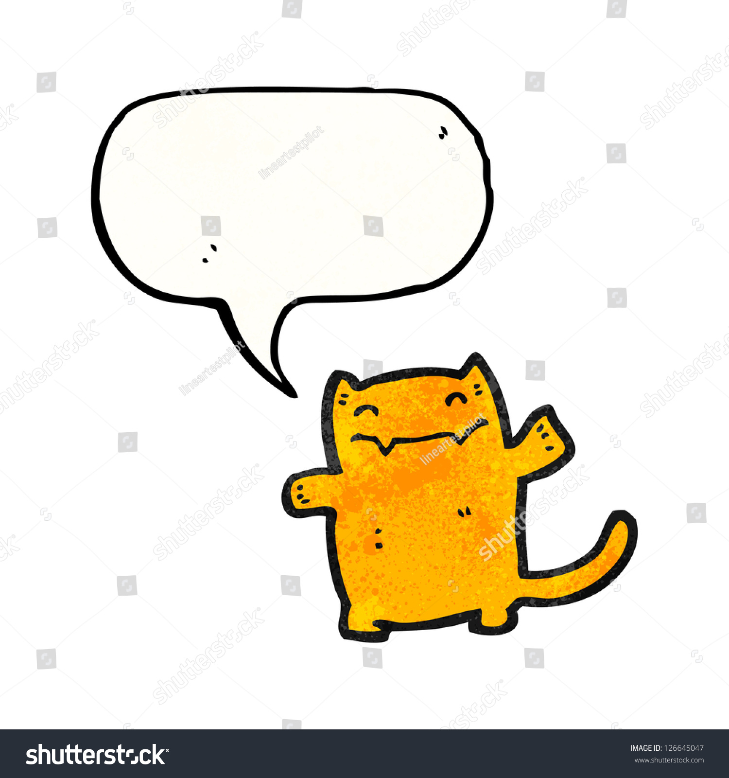 Cartoon Waving Cat Stock Vector (Royalty Free) 126645047 | Shutterstock