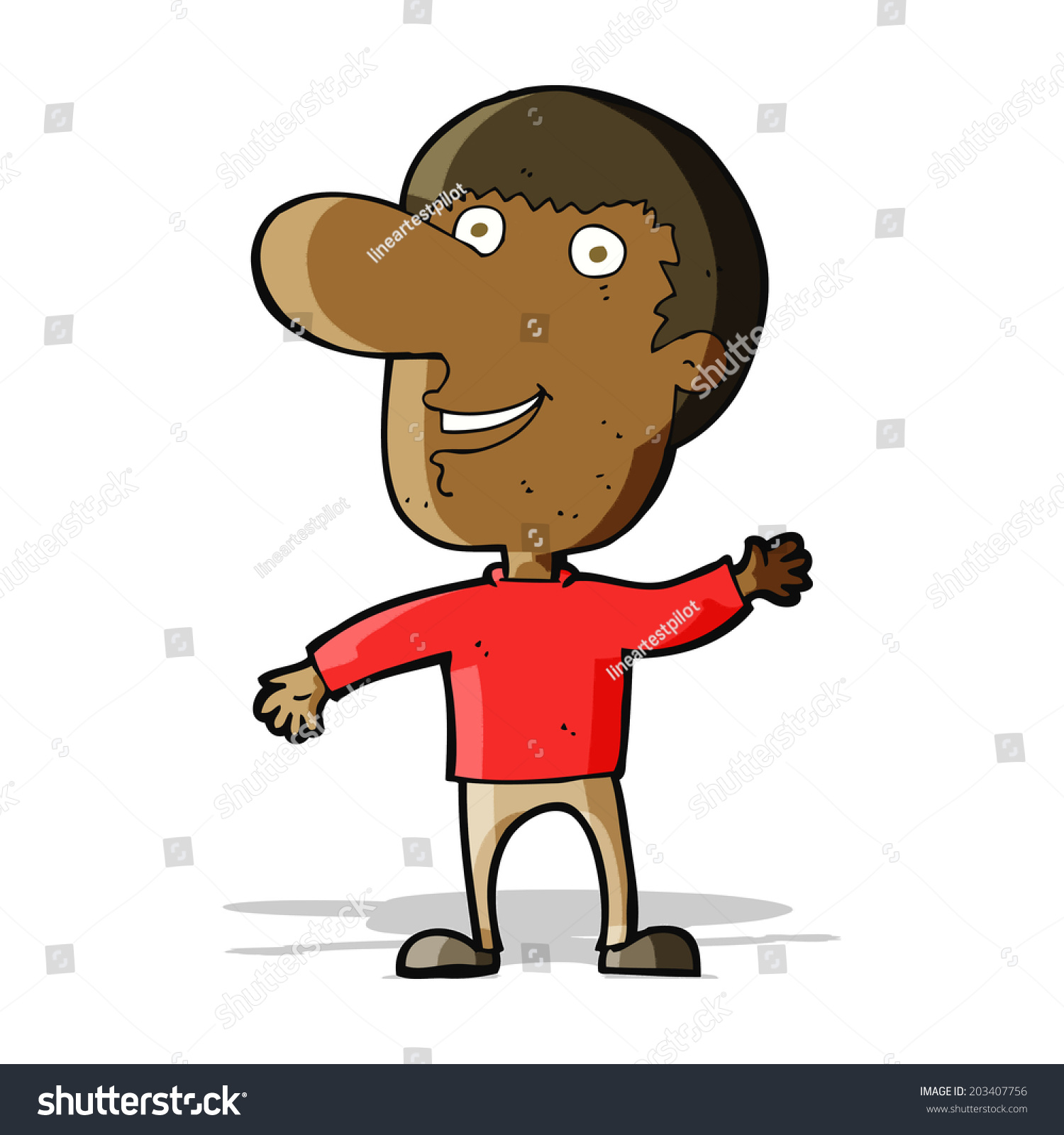 Cartoon Waving Man Stock Vector 203407756 - Shutterstock