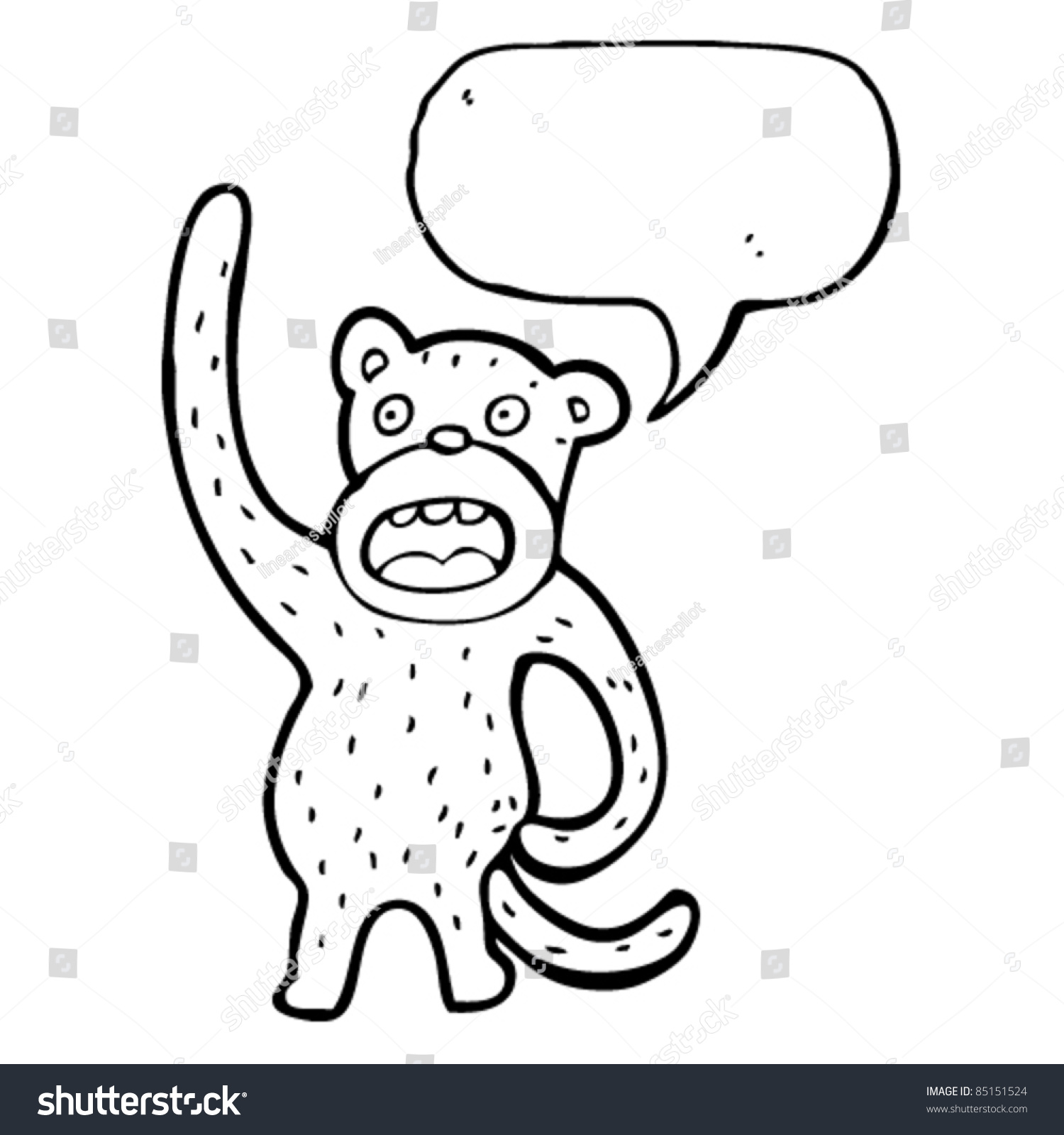 Cartoon Waving Monkey Scratching Butt: เวกเตอร์สต็อก (ปลอดค่าลิขสิทธิ์ ...