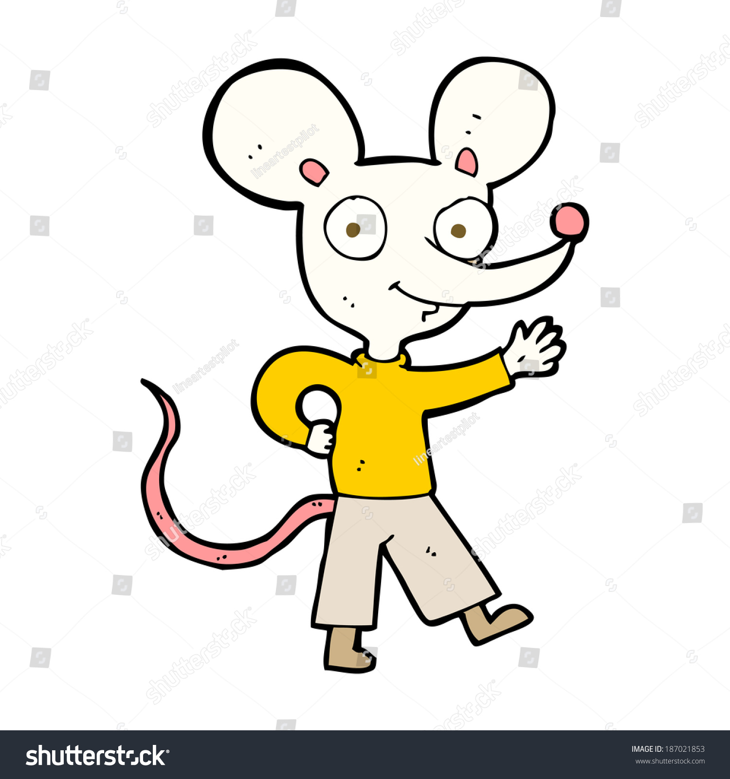 Cartoon Waving Mouse Stock Vector (Royalty Free) 187021853 | Shutterstock