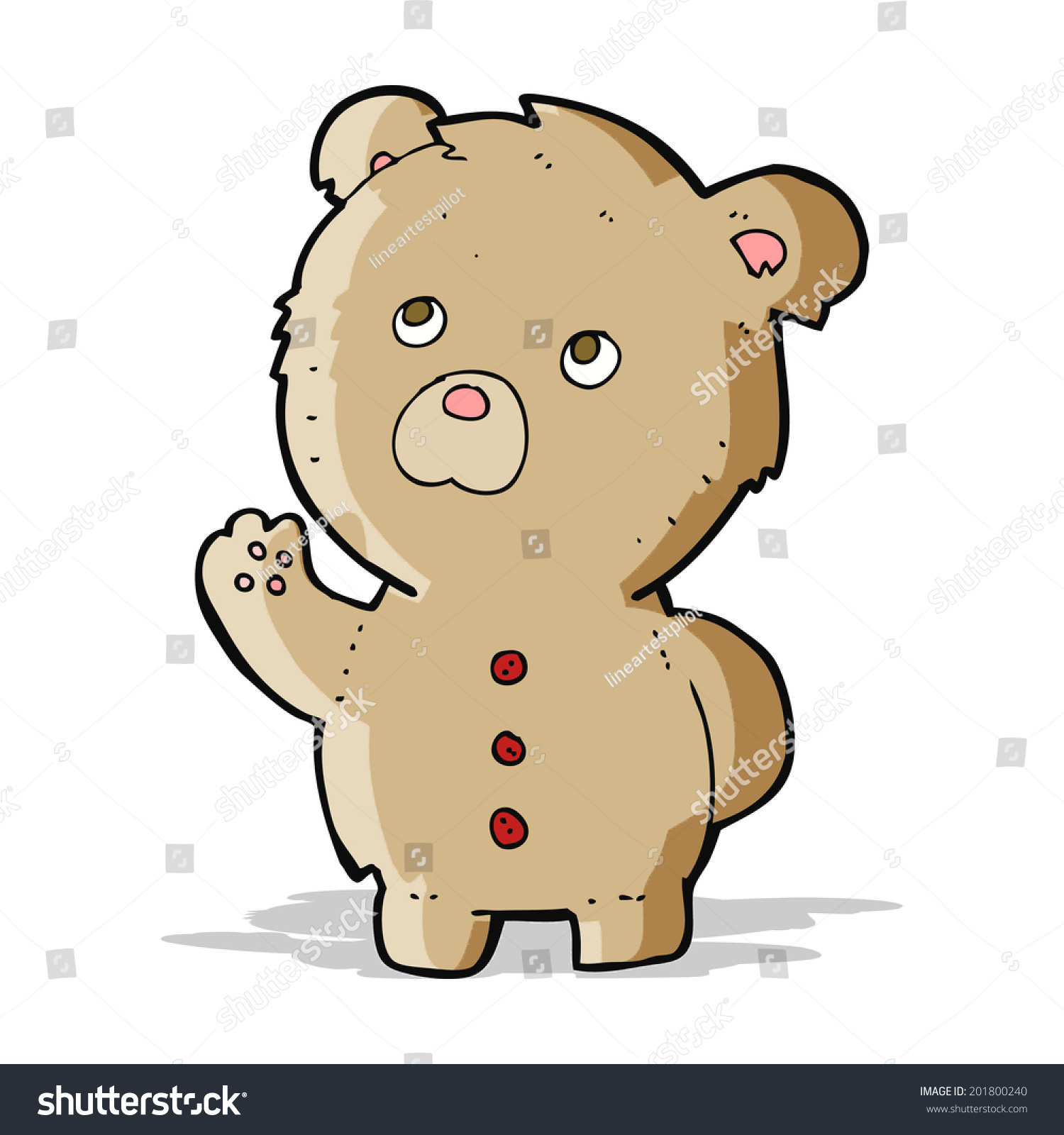 Cartoon Waving Teddy Bear Stock Vector (Royalty Free) 201800240 ...