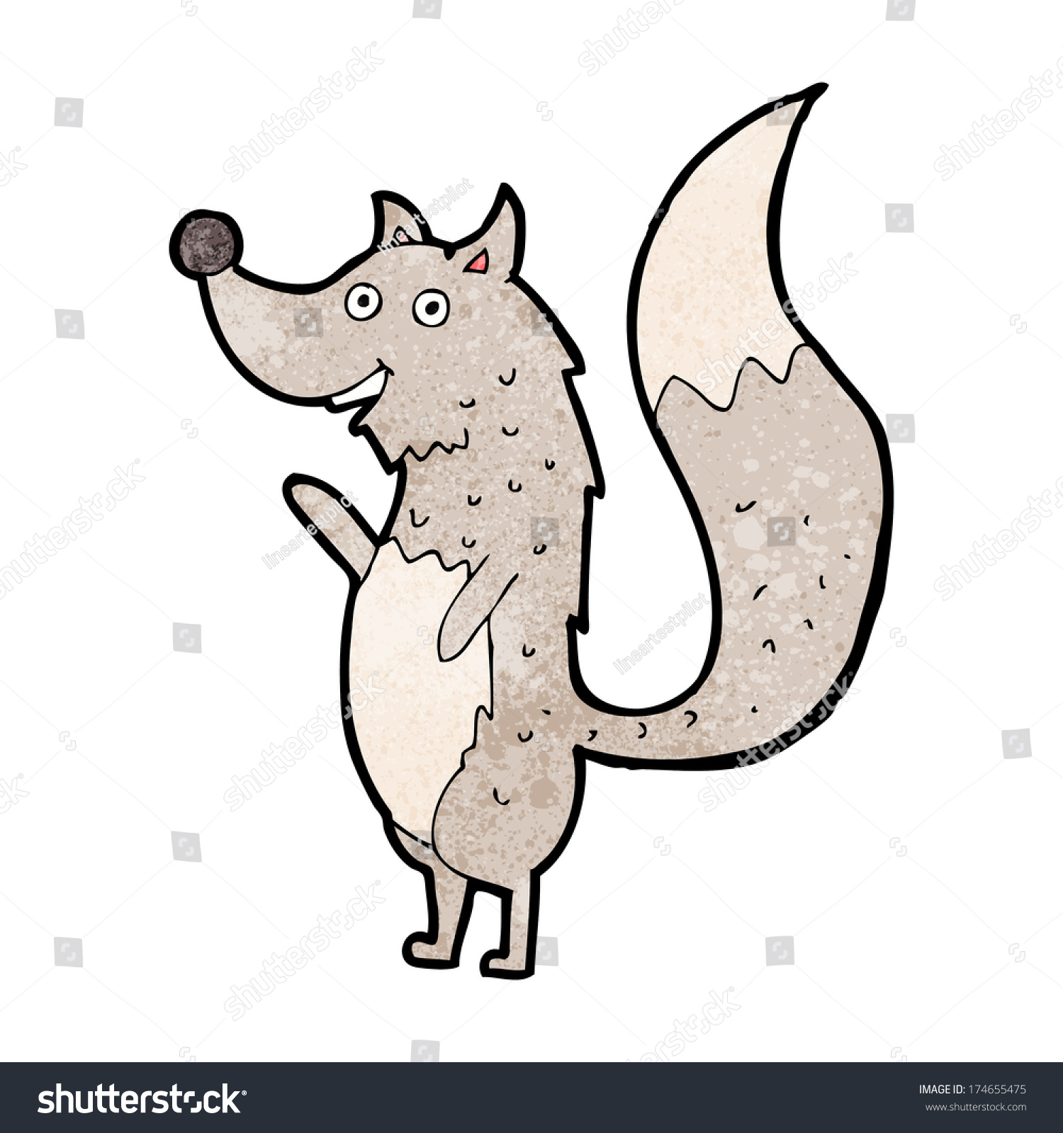 Cartoon Waving Wolf Stock Vector (Royalty Free) 174655475