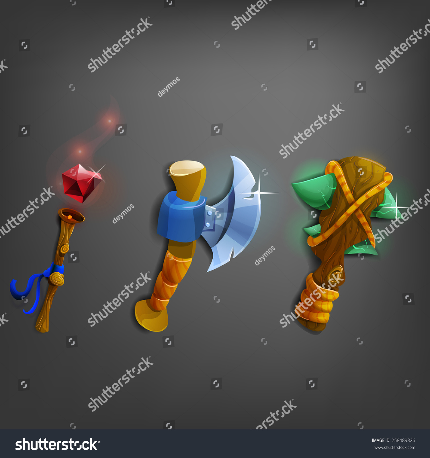 Cartoon Weapons Games Vector Illustration: เวกเตอร์สต็อก (ปลอดค่า ...