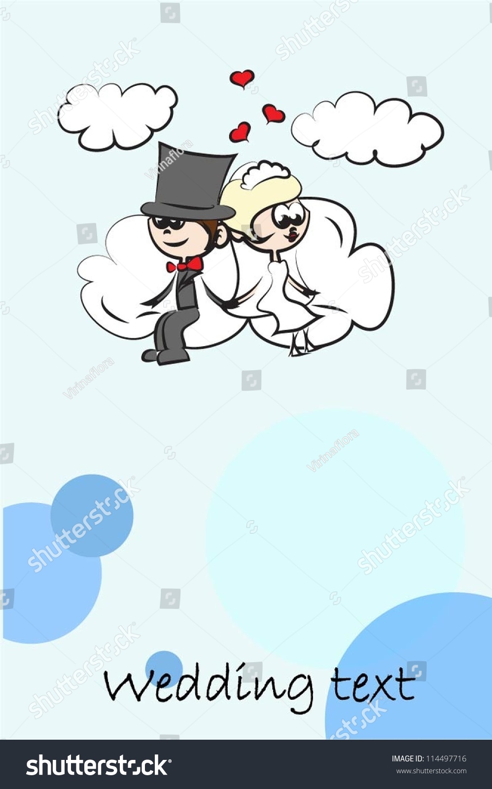 Cartoon Wedding Invitation Background Stock Vector (Royalty Free) 114497716