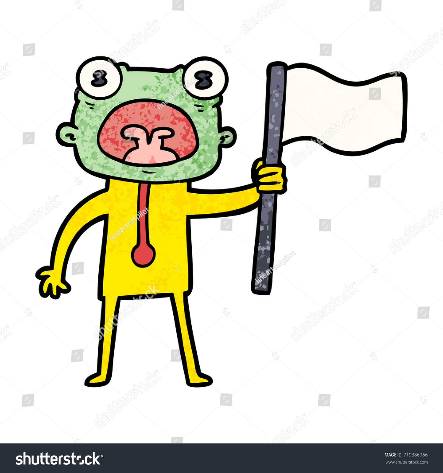 Cartoon Weird Alien Flag Stock Vector (Royalty Free) 719386966