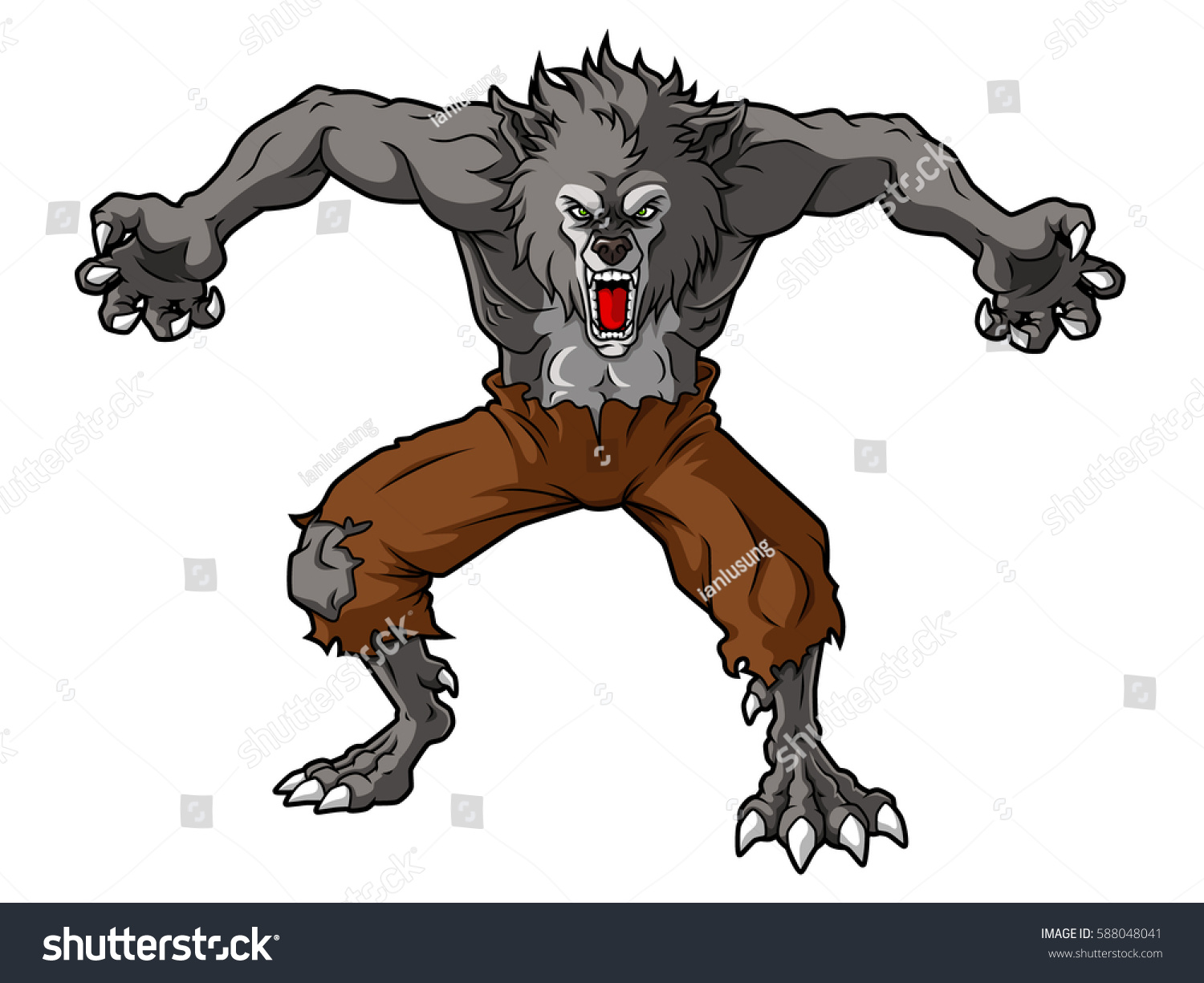 Cartoon Werewolf: เวกเตอร์สต็อก (ปลอดค่าลิขสิทธิ์) 588048041 | Shutterstock