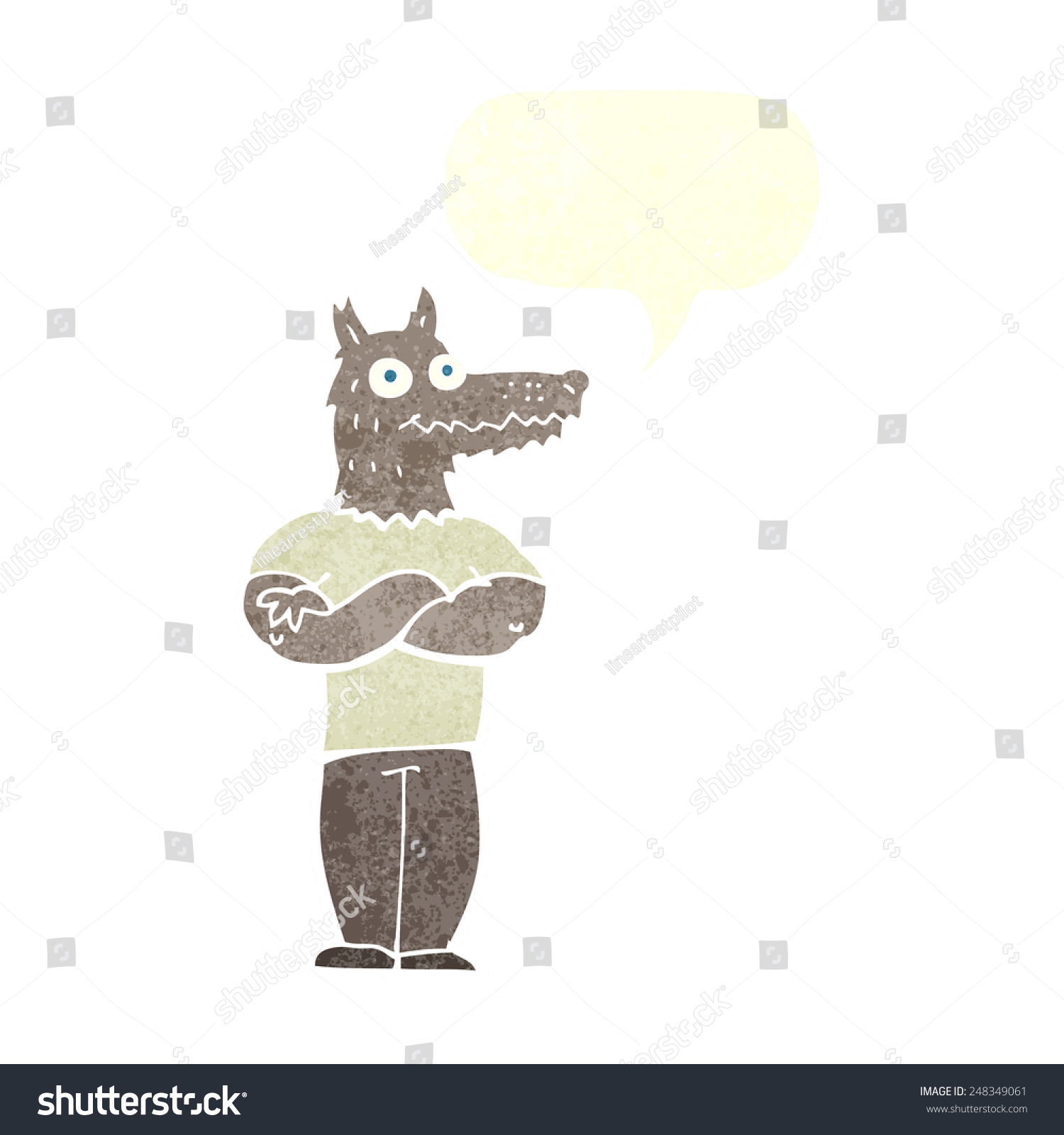 Cartoon Werewolf Speech Bubble Stock Vector (Royalty Free) 248349061 ...