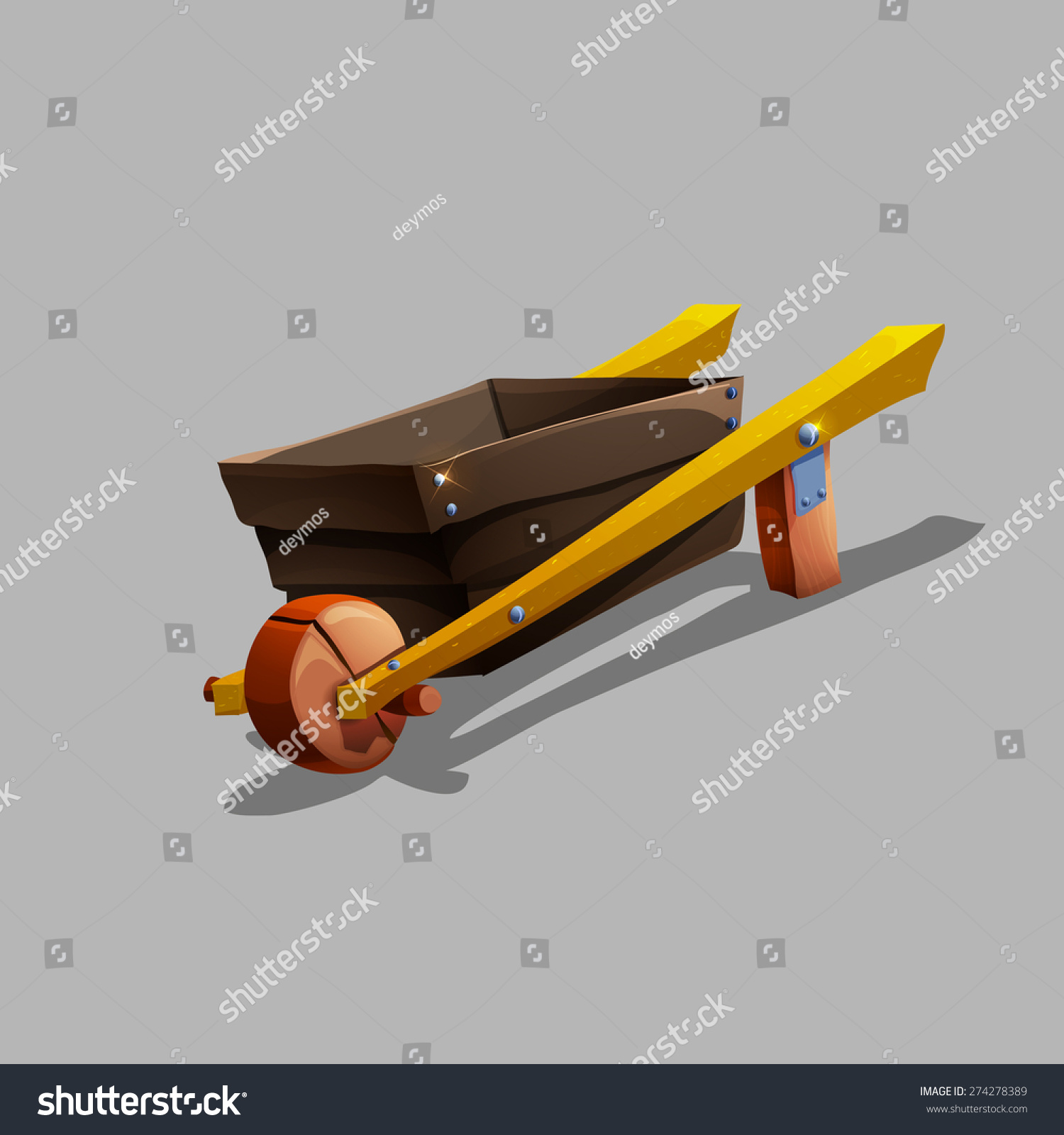 Cartoon Wheelbarrow Vector Illustrations: เวกเตอร์สต็อก (ปลอดค่า ...