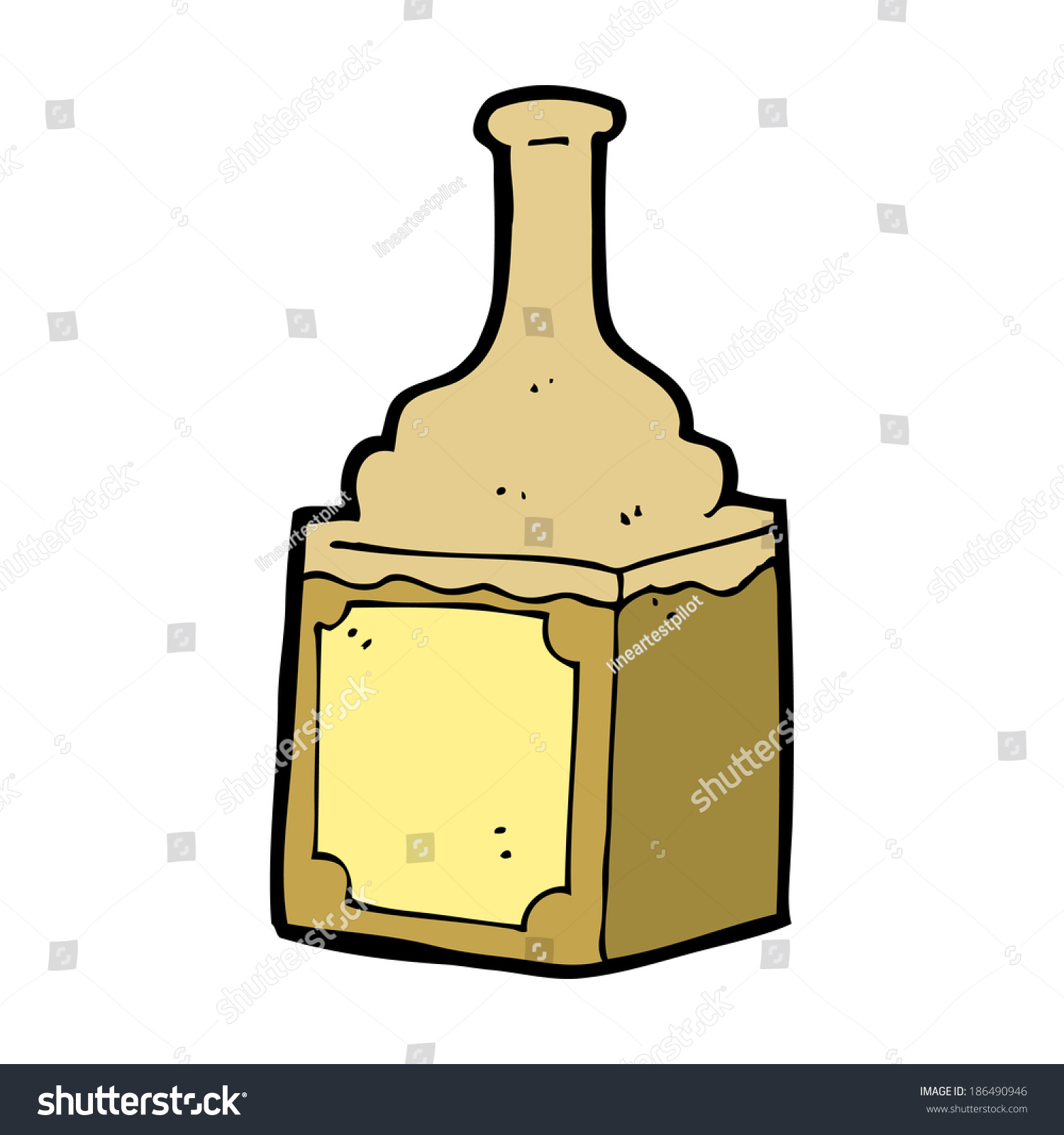 Cartoon Whiskey Bottle Stock Vector (Royalty Free) 186490946