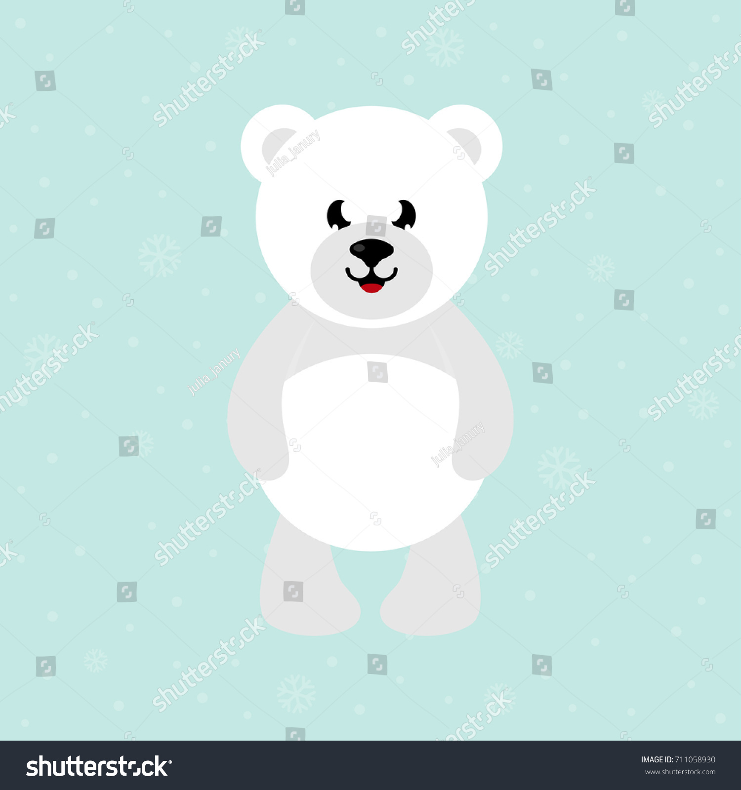 Cartoon White Bear Stock Vector (Royalty Free) 711058930