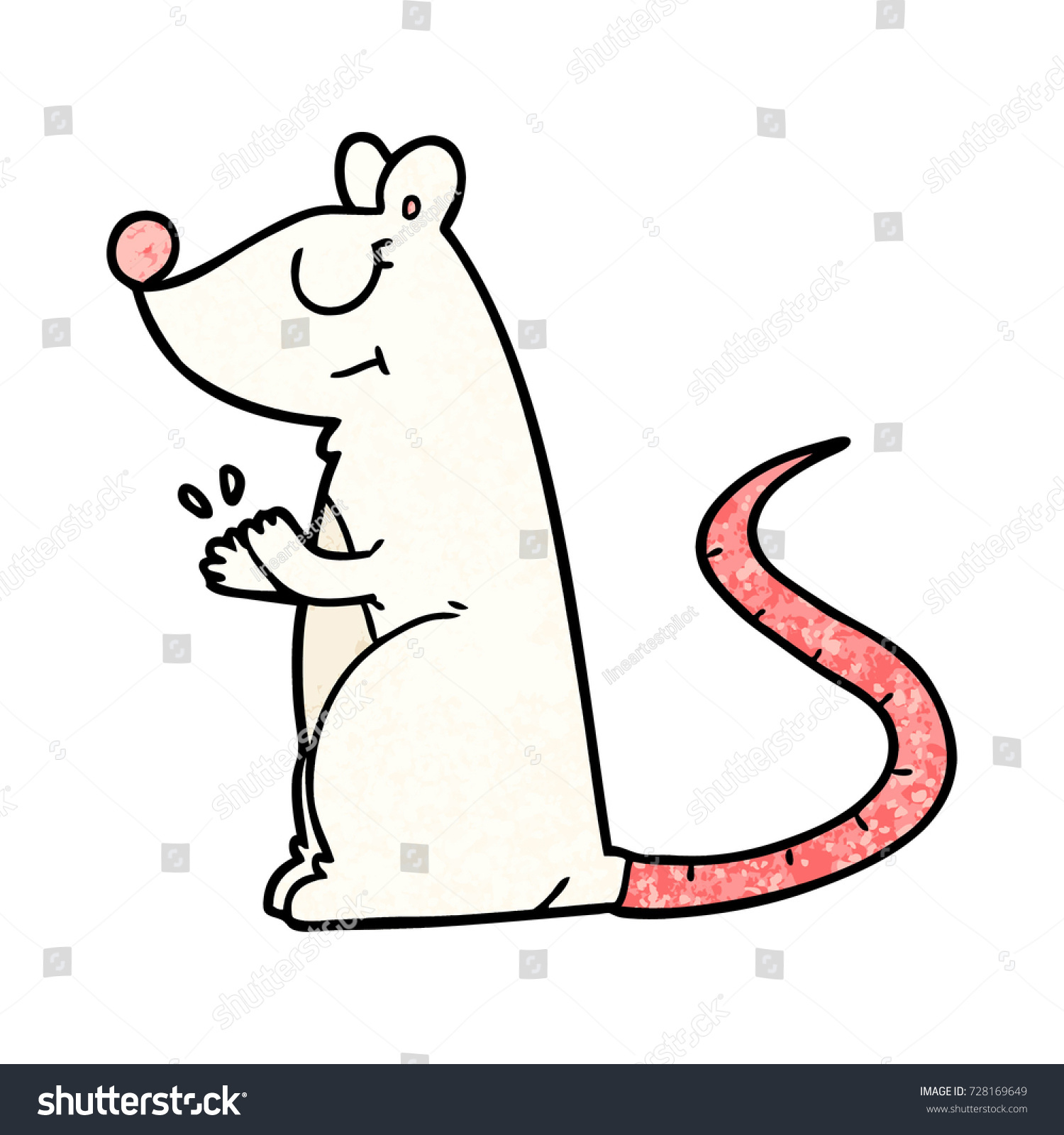 Cartoon White Mouse Stock Vector (Royalty Free) 728169649