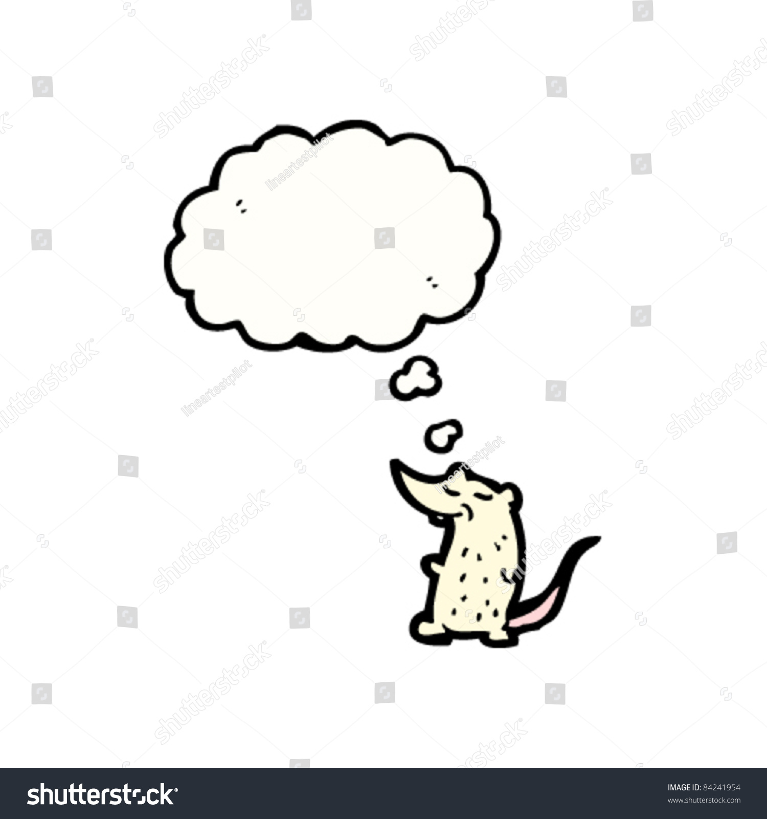 Cartoon White Mouse Thinking Stock Vector (Royalty Free) 84241954