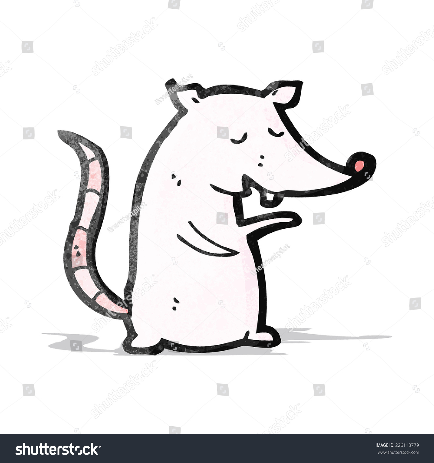 Cartoon White Rat Stock Vector (Royalty Free) 226118779