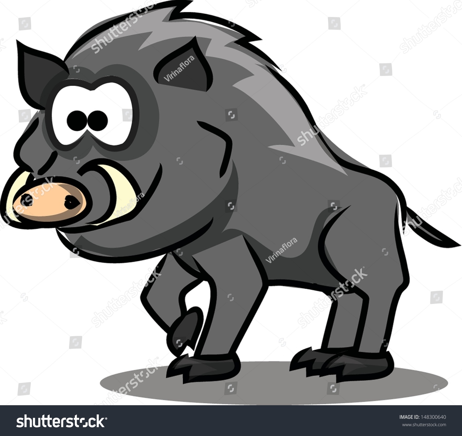 Cartoon Wild Boar Stock Vector (Royalty Free) 148300640 | Shutterstock