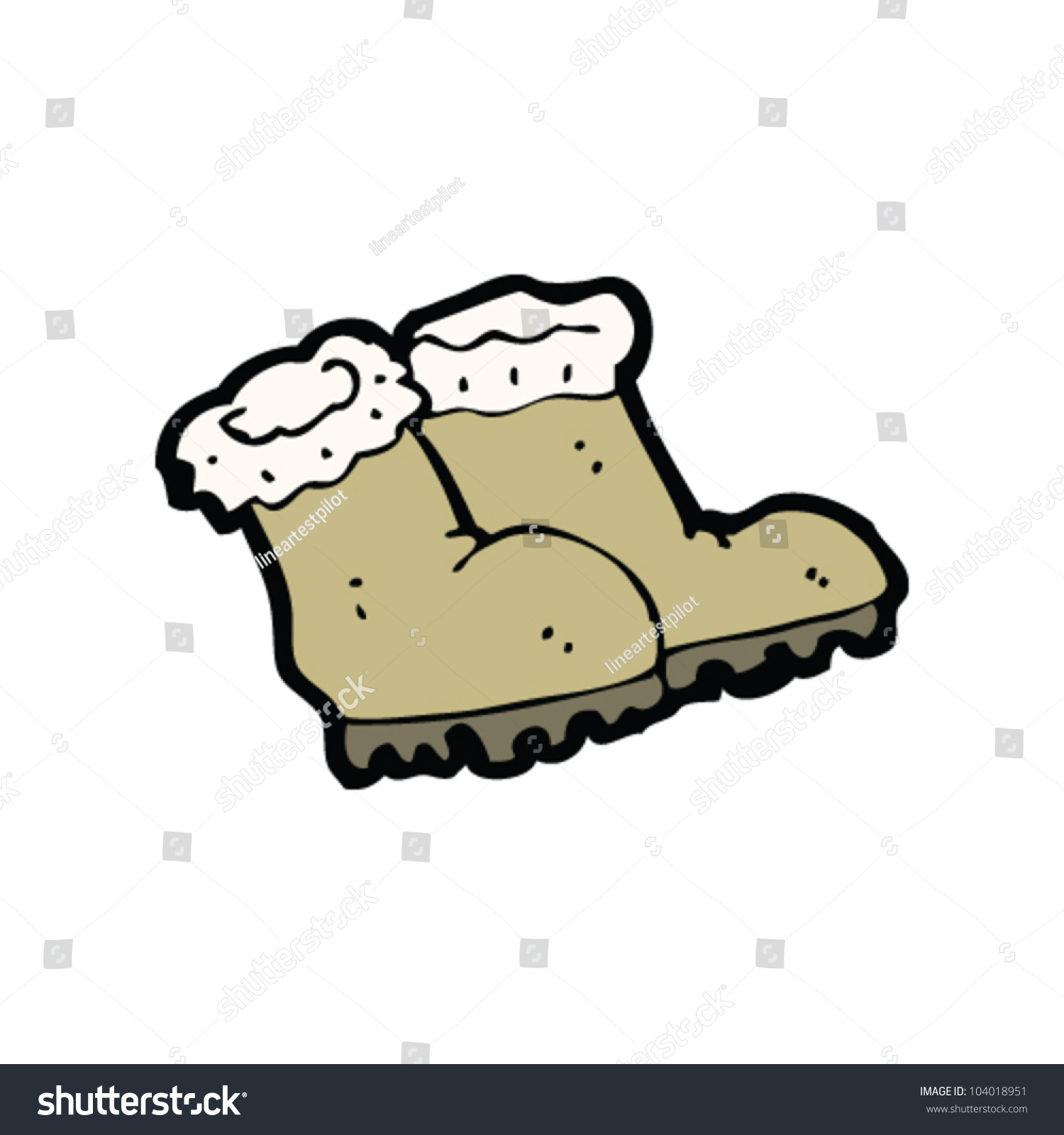 Cartoon Winter Boots Stock Vector (Royalty Free) 104018951