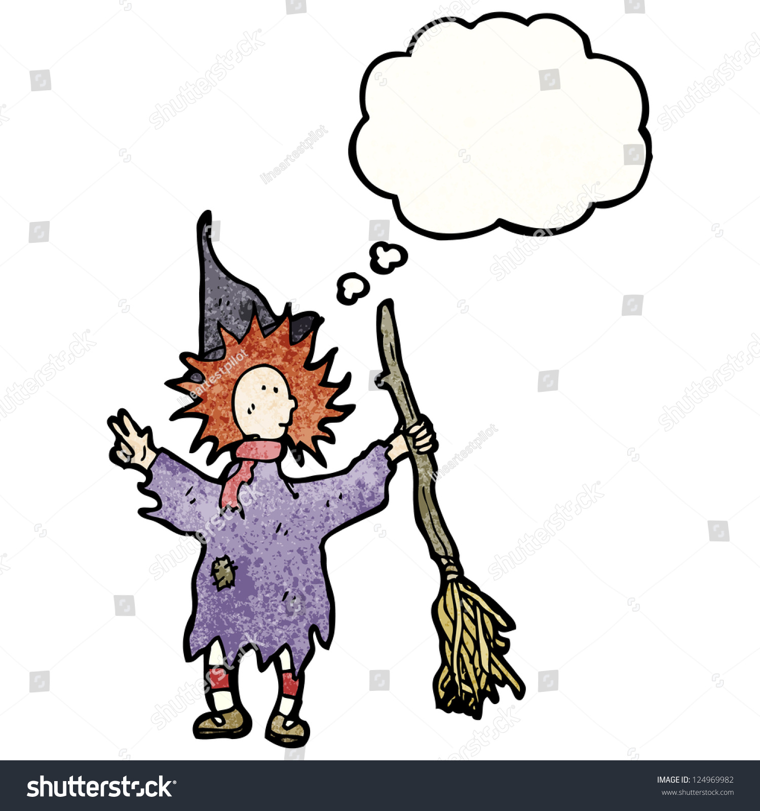 Cartoon Witch Stock Vector (Royalty Free) 124969982 | Shutterstock
