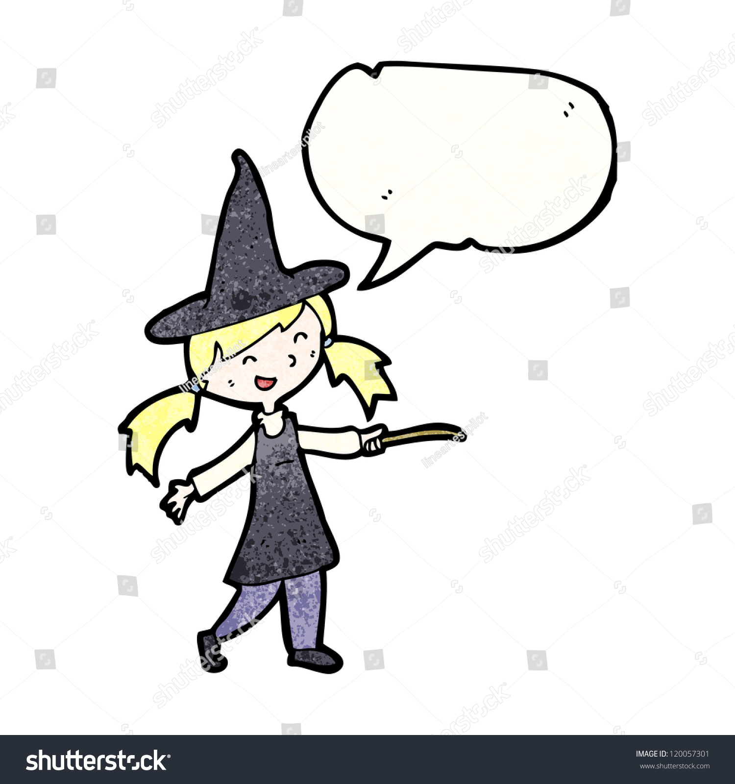 Cartoon Witch Casting Spell Stock Vector (Royalty Free) 120057301