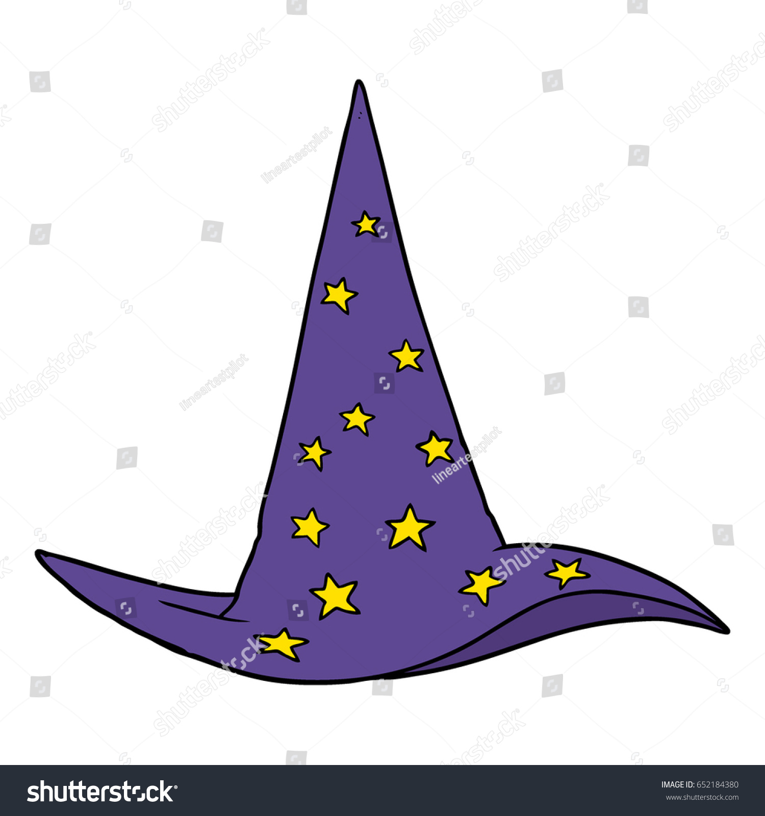Cartoon Wizard Hat Stock Vector (Royalty Free) 652184380